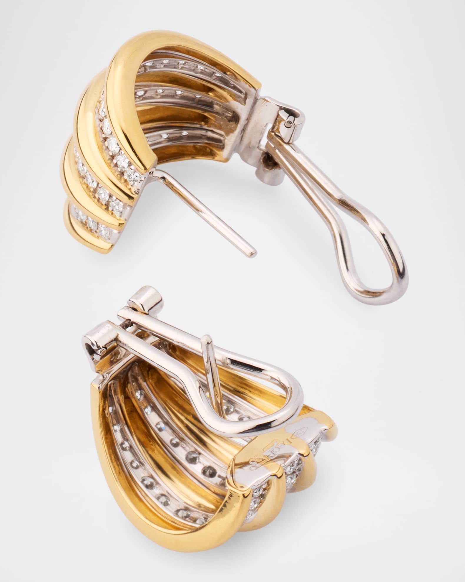 Leo Pizzo Diamond Earrings in 18K Yellow and White Gold | Neiman Marcus