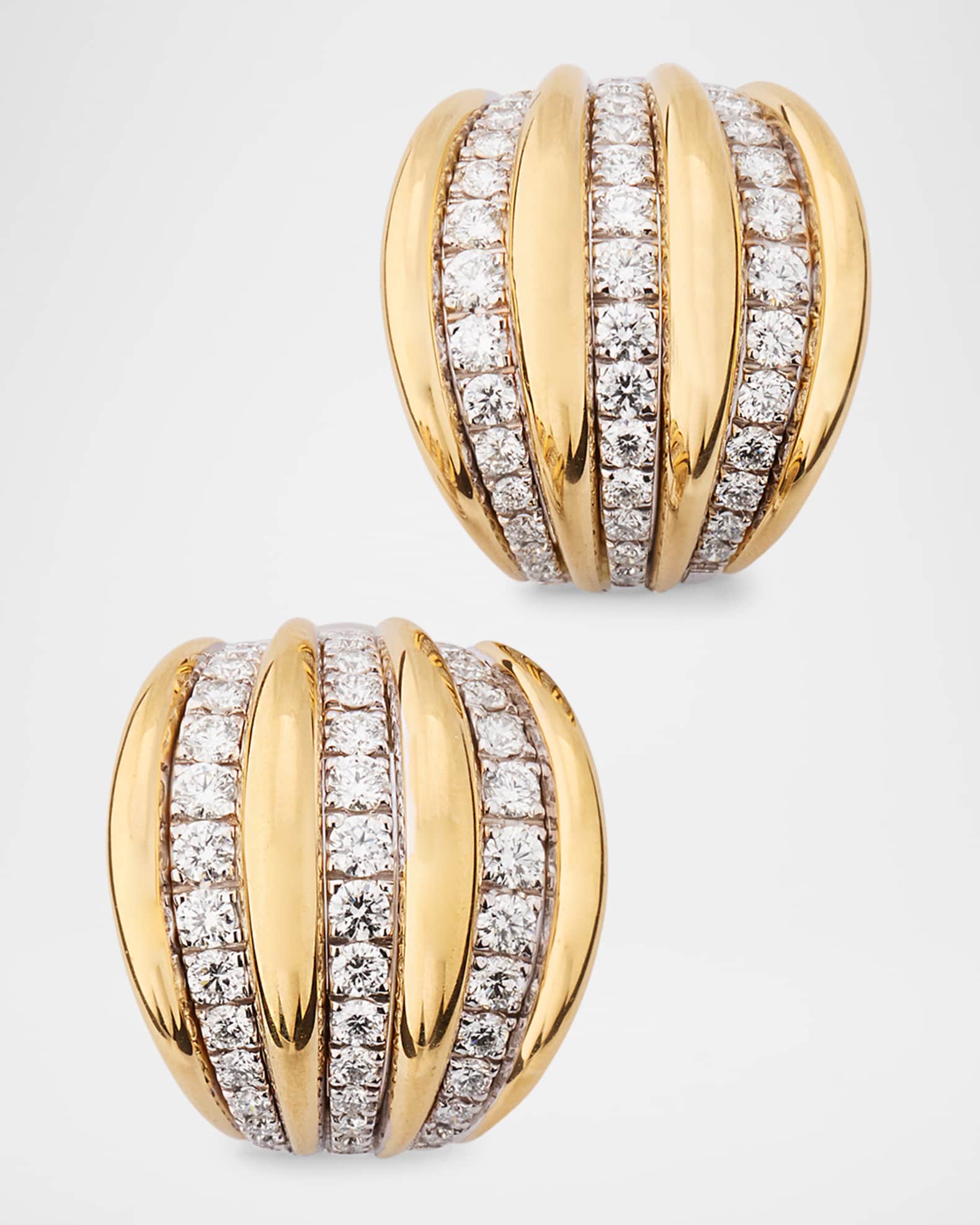 Leo Pizzo Diamond Earrings in 18K Yellow and White Gold | Neiman Marcus