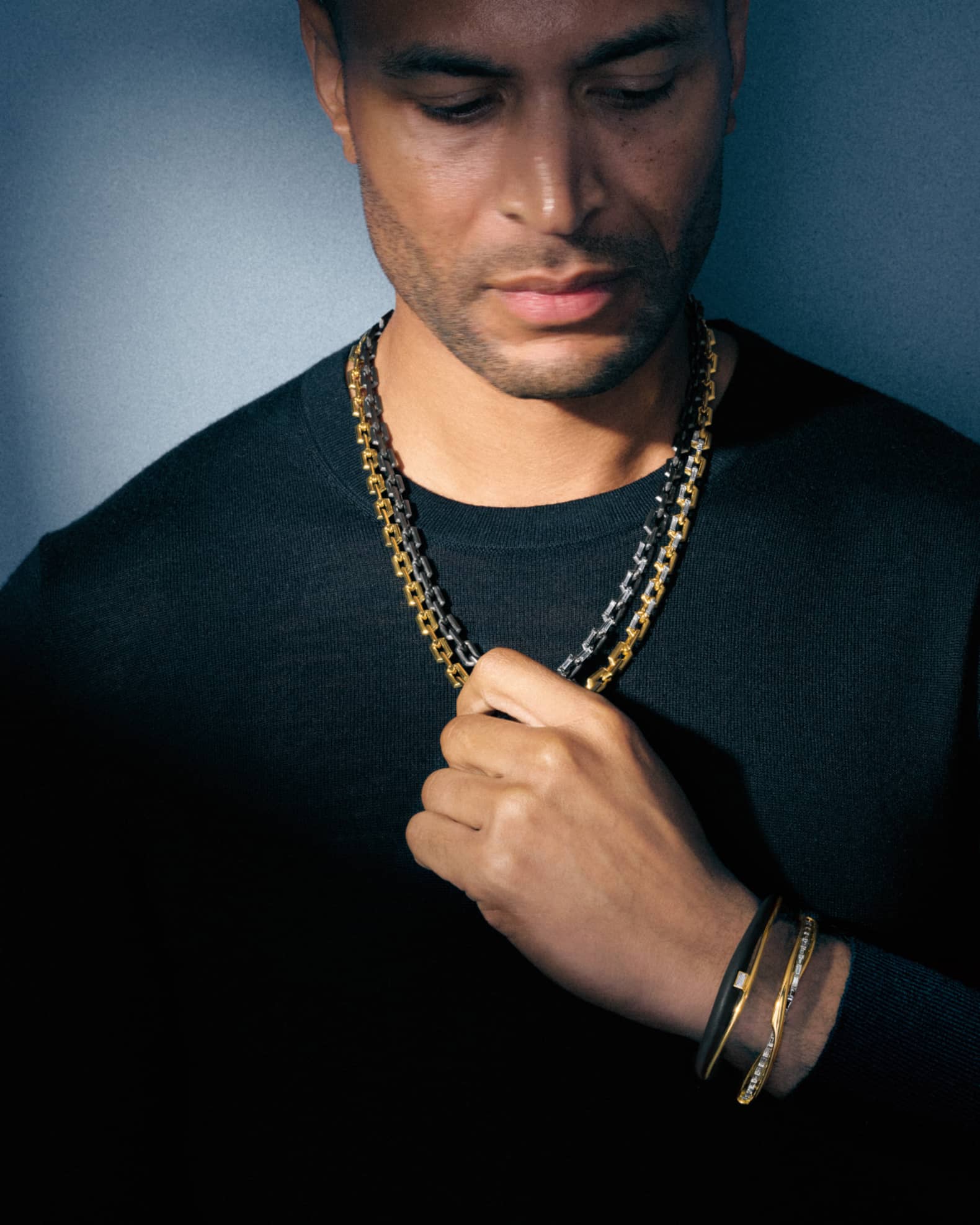 Nikos Koulis ME+N 18K Gold Baguette Diamond Bangle Bracelet | Neiman Marcus
