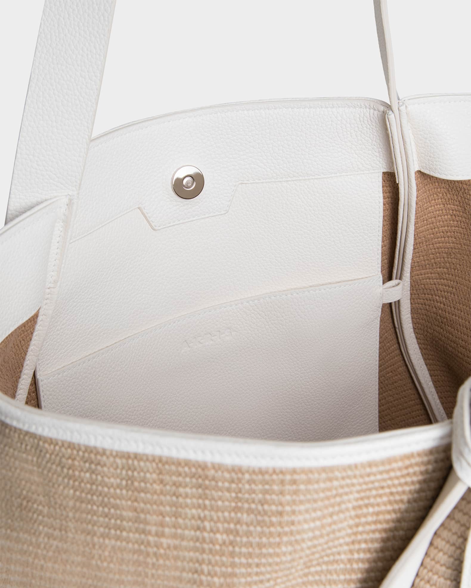 Akris Alex Raffia & Leather Tote Bag | Neiman Marcus