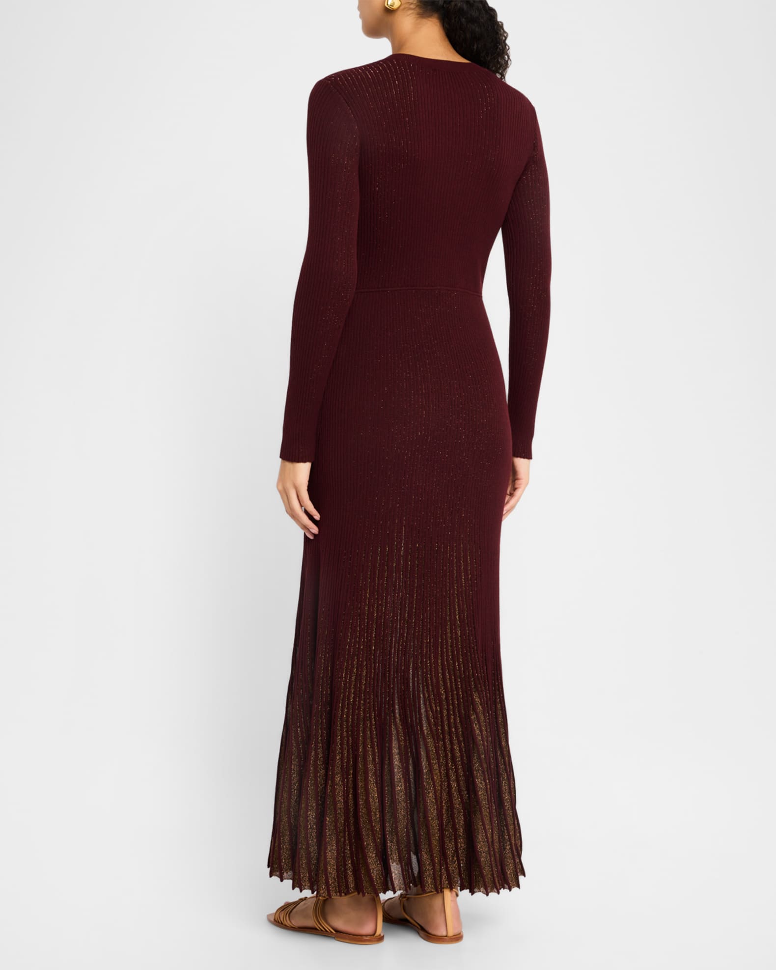 Ulla Johnson Mila Shimmer Ribbed Maxi Sweater Dress | Neiman Marcus