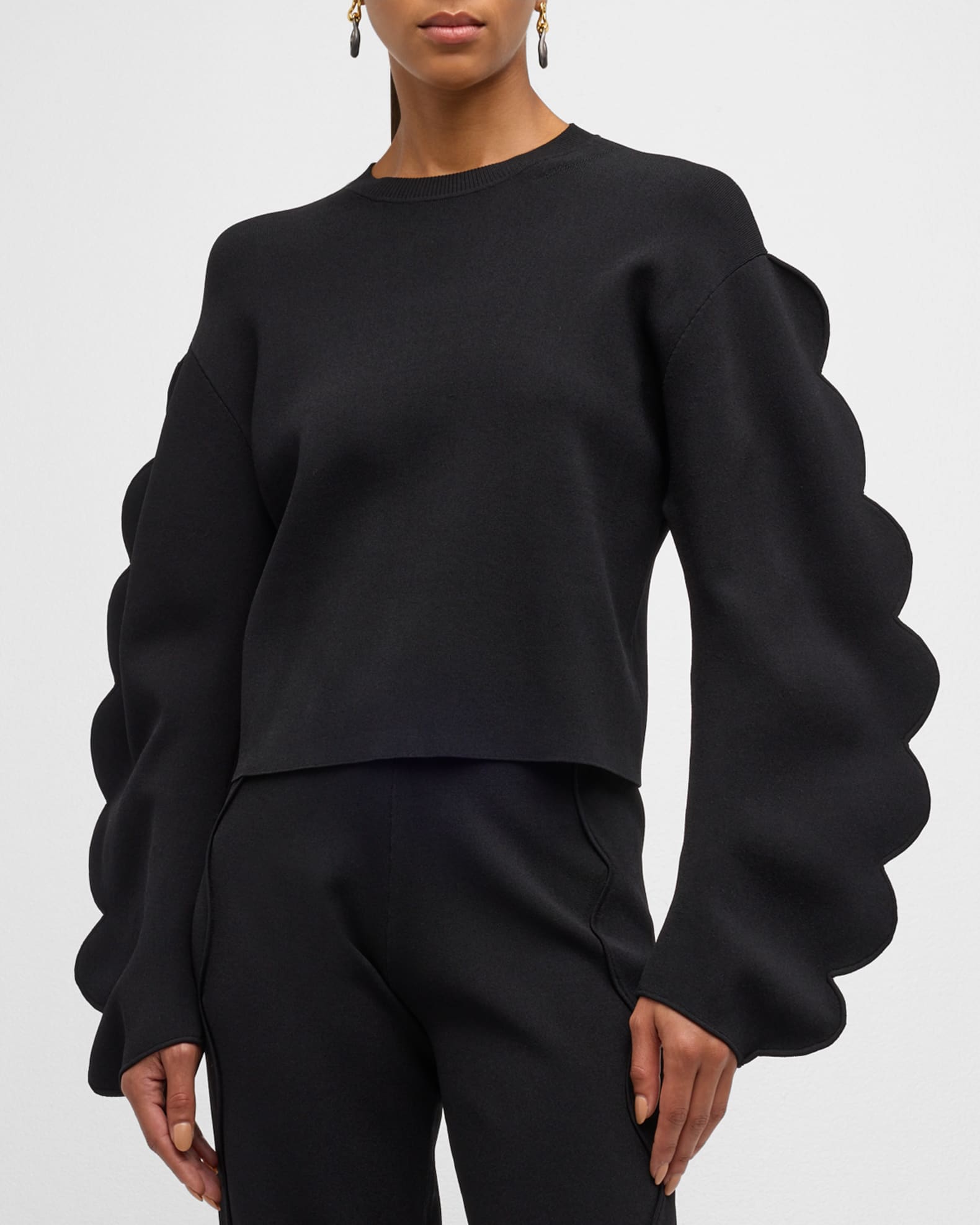 Ulla Johnson Ivy Scallop-Sleeve Pullover | Neiman Marcus