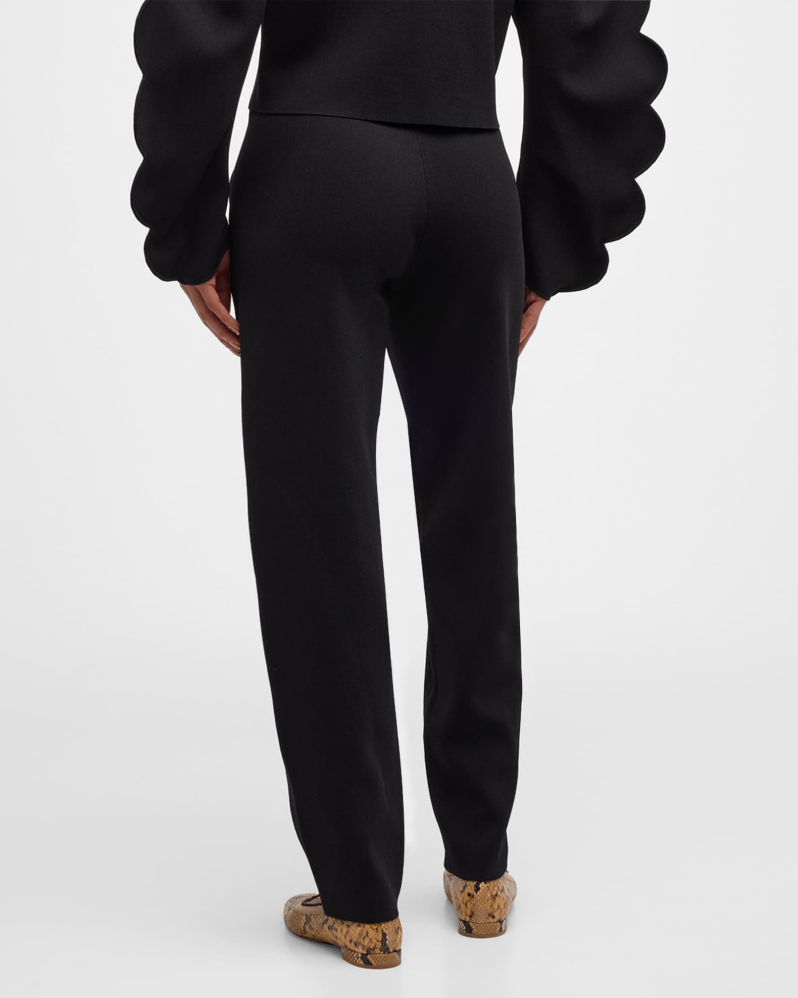 Ulla Johnson Asher Scalloped Straight-Leg Pants | Neiman Marcus