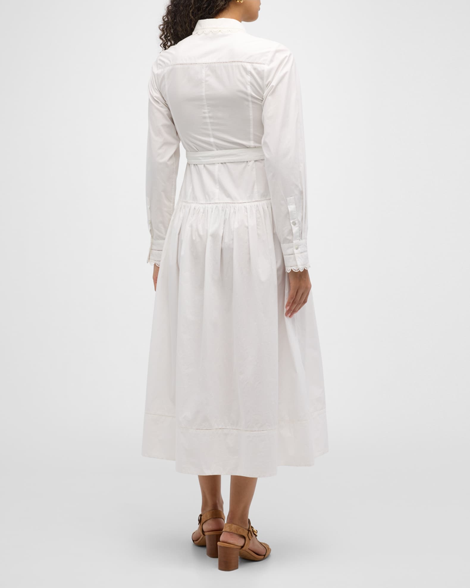 Ulla Johnson Ariane Embroidered Long-Sleeve Shirtdress | Neiman Marcus