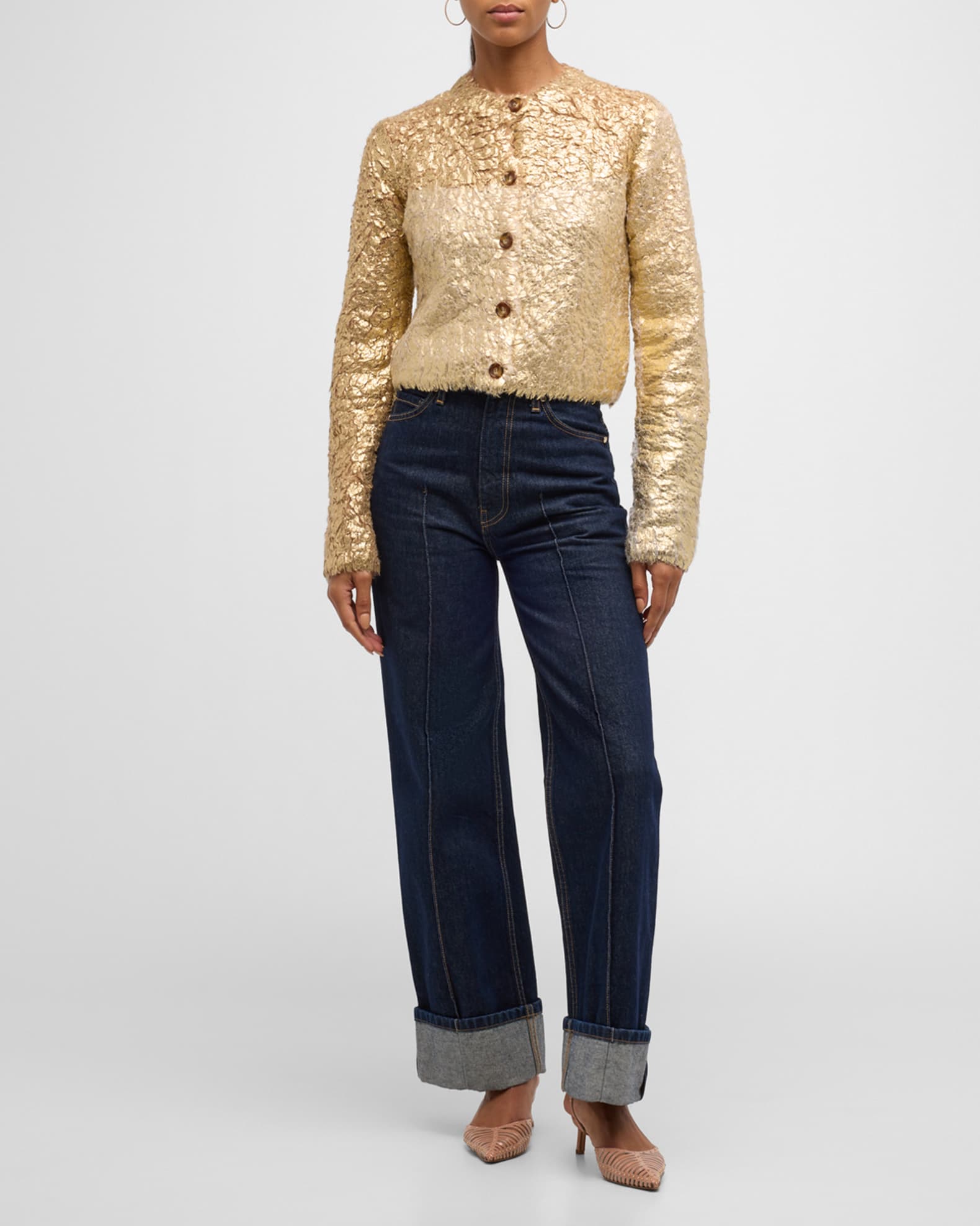 Ulla Johnson Keira Metallic Cardigan | Neiman Marcus