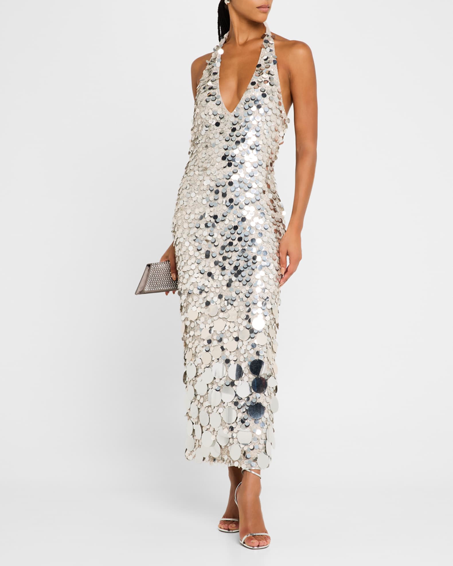 Ramy Brook Sloan Sequin Halter Midi Dress Neiman Marcus