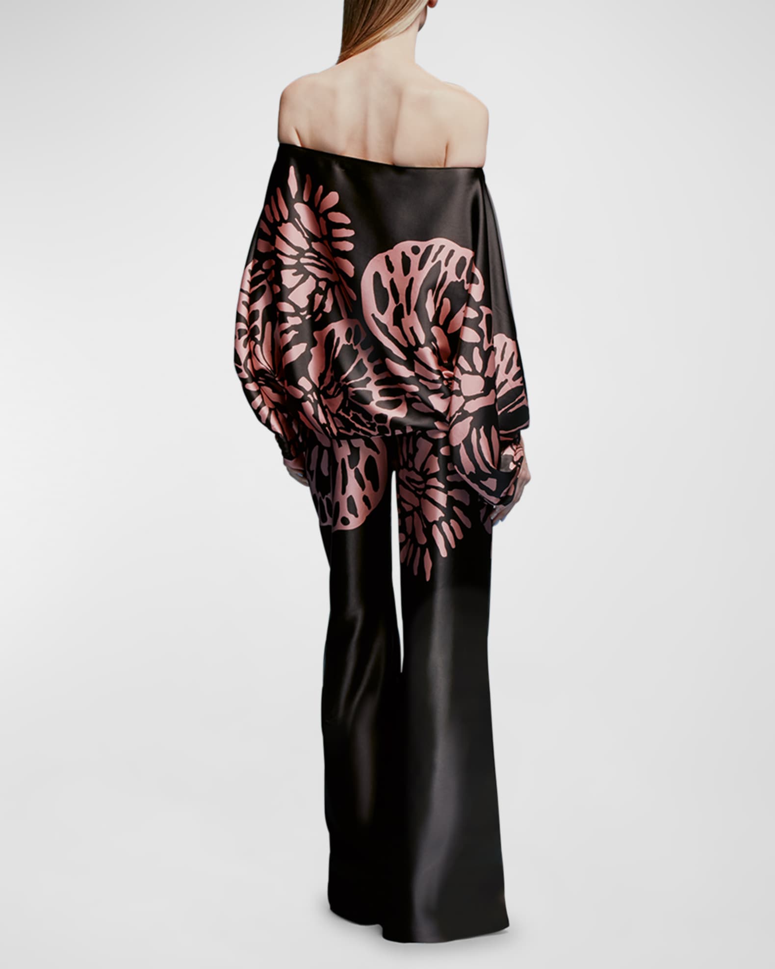 Silvia Tcherassi Andie Printed Straight-Leg Silk Pants | Neiman Marcus
