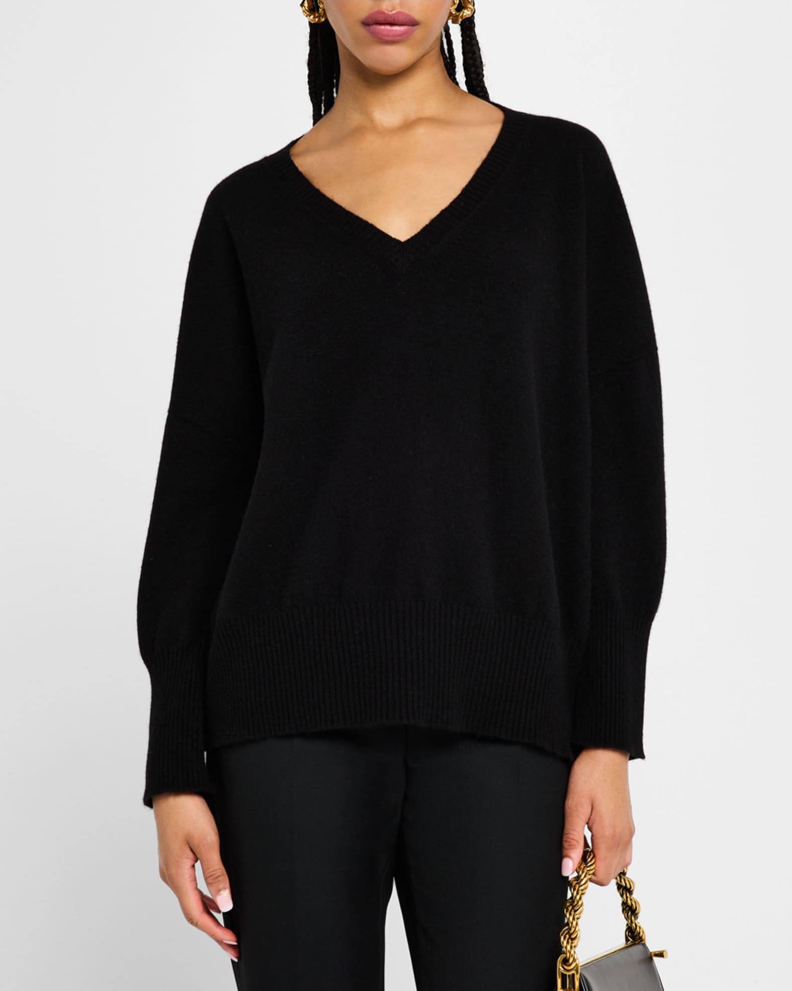 Neiman Marcus Cashmere Collection Cashmere V-Neck Sweater | Neiman Marcus