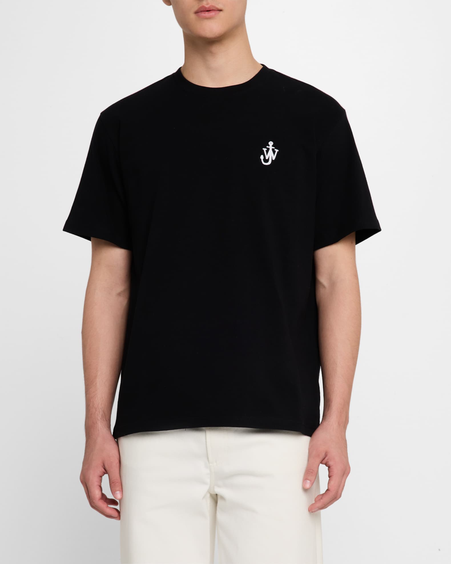 JW Anderson Men's Embroidered Anchor T-Shirt | Neiman Marcus