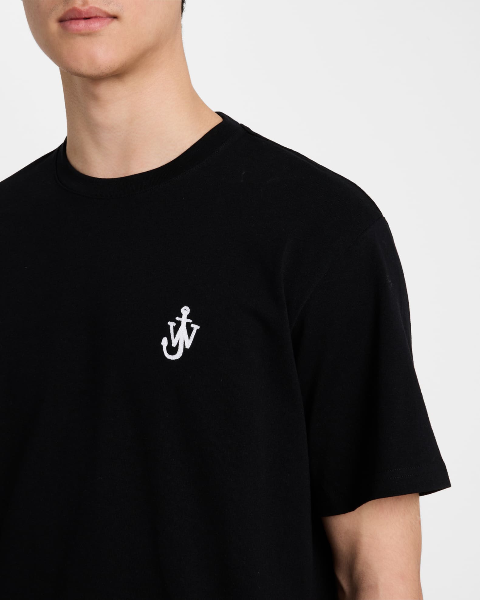 JW Anderson Men's Embroidered Anchor T-Shirt | Neiman Marcus