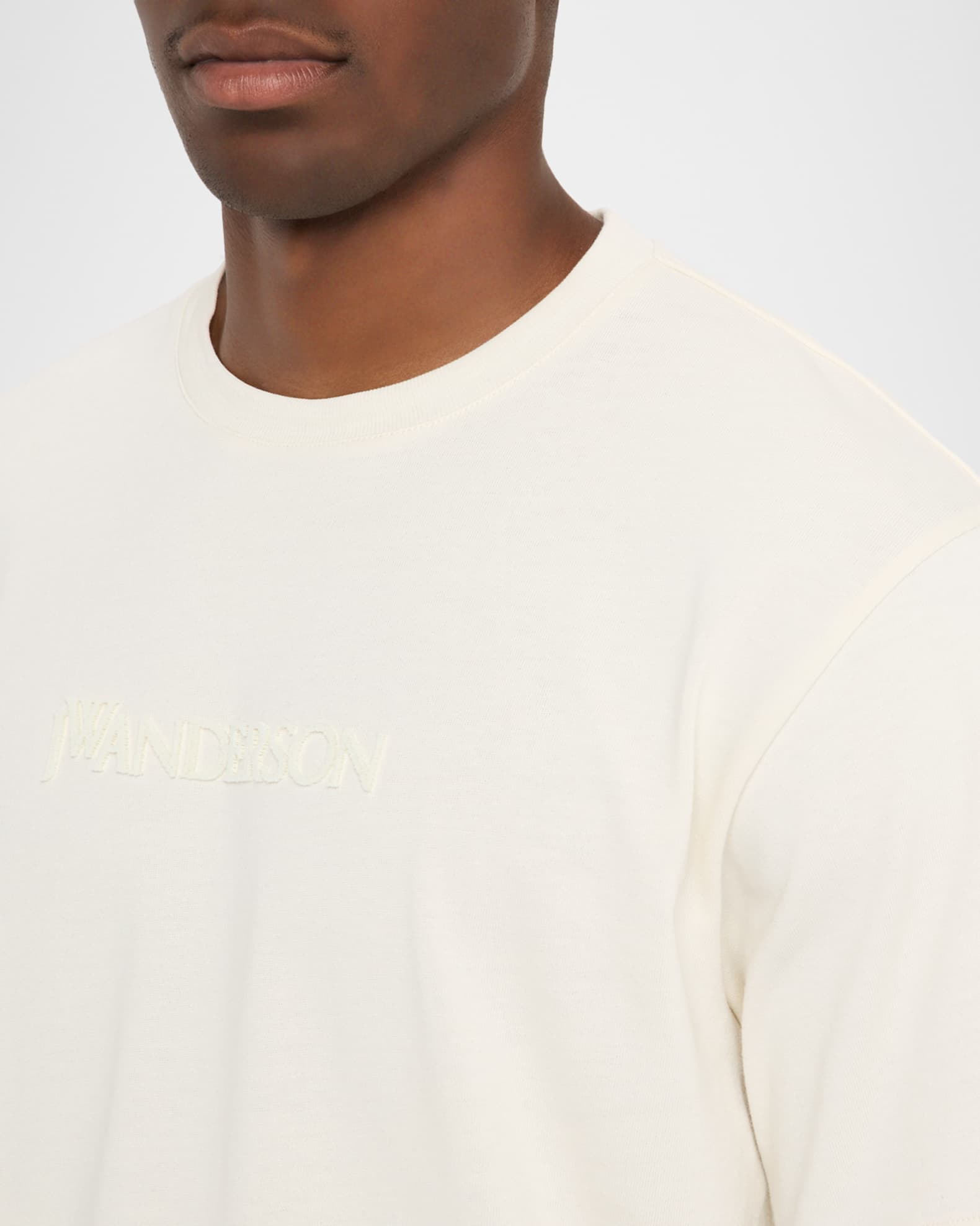 JW Anderson Men's Logo Embroidery T-Shirt | Neiman Marcus