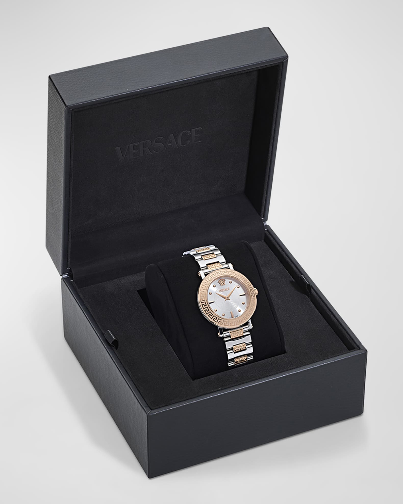 Versace 35mm Greca Sphere Watch with Bracelet Strap, Two Tone | Neiman ...