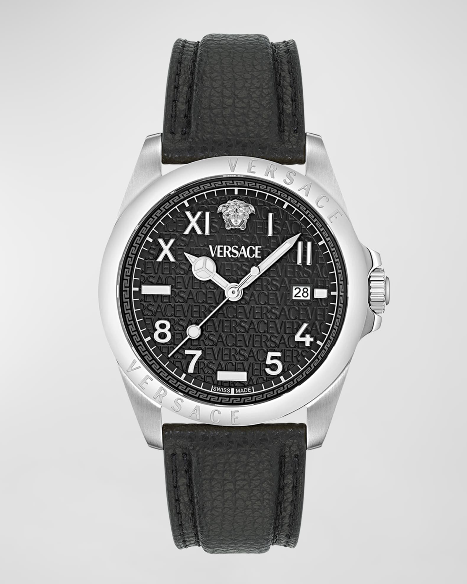 Versace Men's Anteo Stainless Steel Leather-Strap Watch, 41mm | Neiman ...