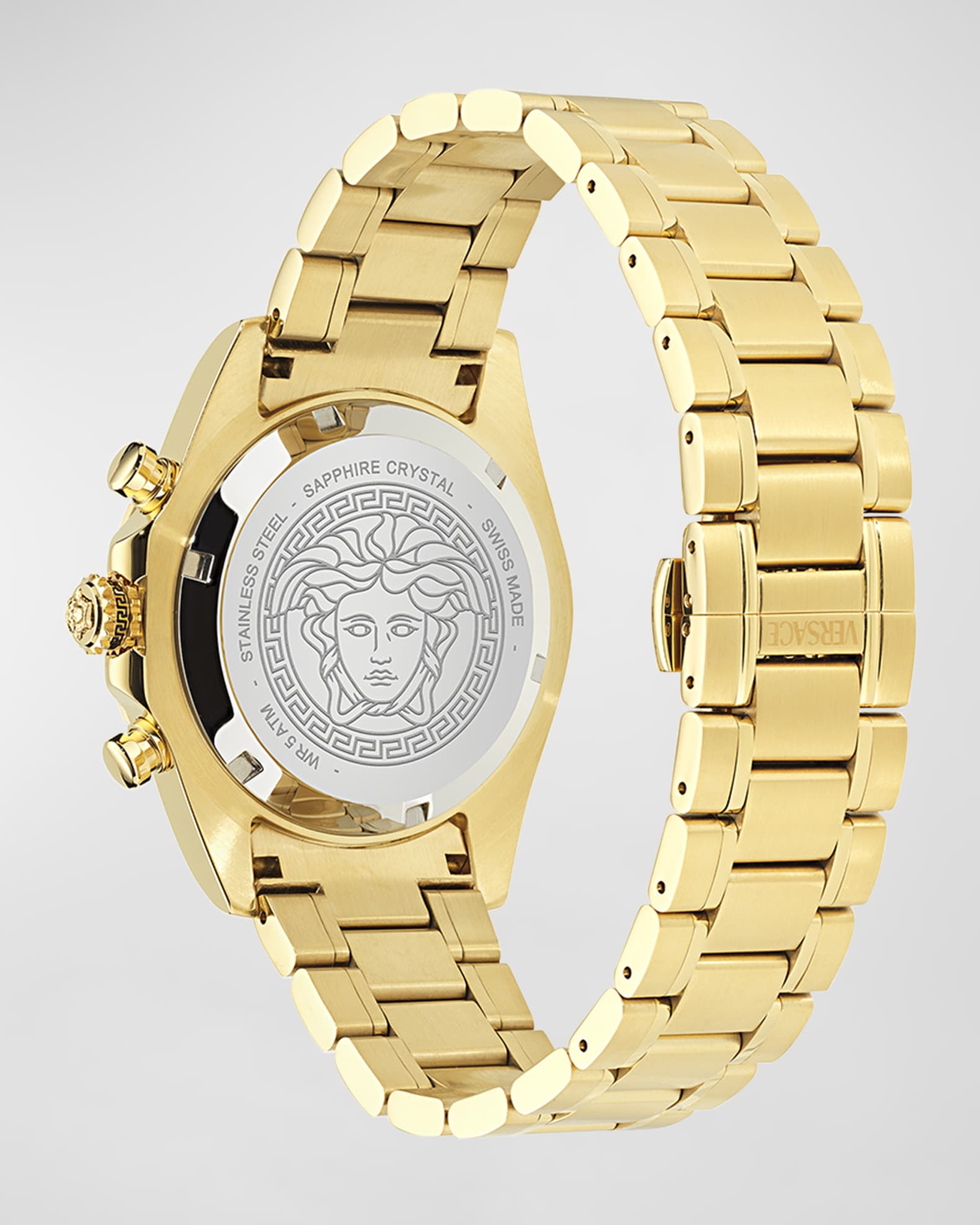 Versace Men's Chrono X IP Yellow Gold Bracelet Watch, 44mm | Neiman Marcus