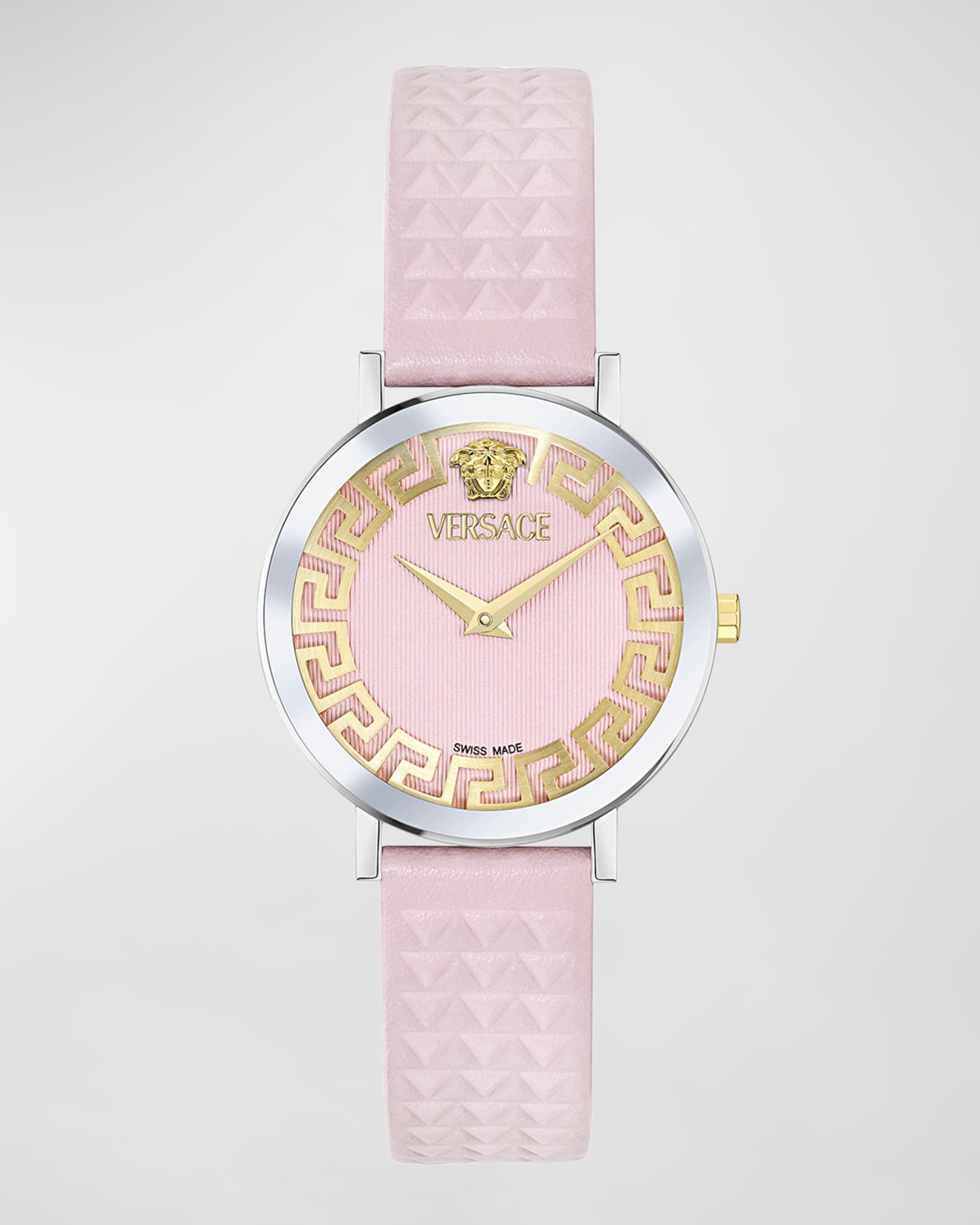 Versace 35mm Daedalus Watch with Leather Strap, Stainless Steel/Pink ...