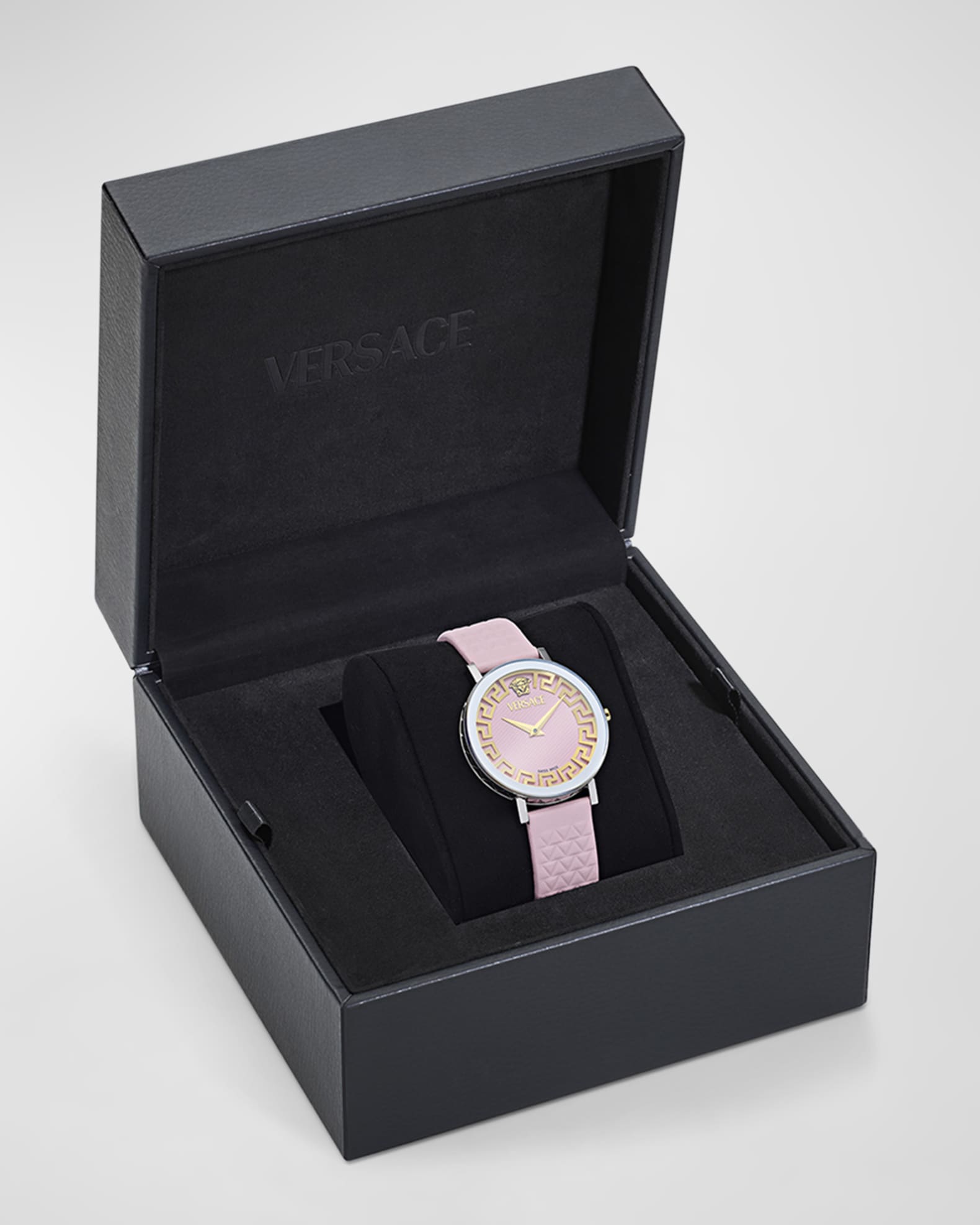 Versace 35mm Daedalus Watch with Leather Strap, Stainless Steel/Pink ...