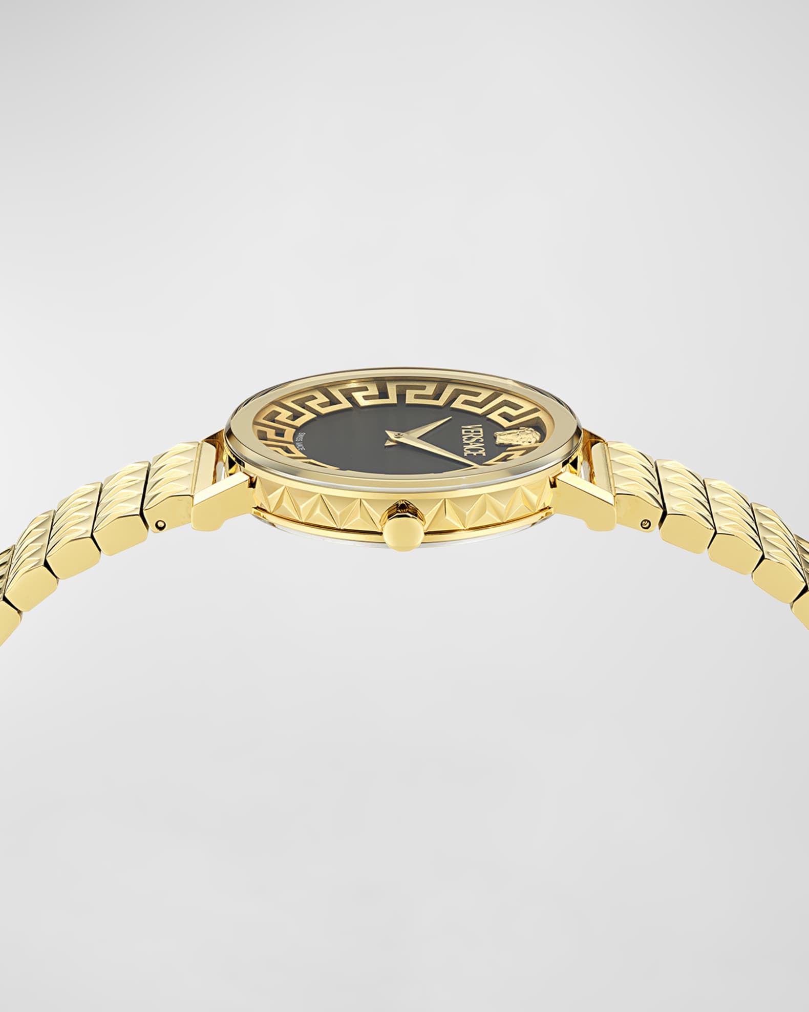 Versace 35mm Daedalus Watch with Bracelet Strap, Gold/Black | Neiman Marcus