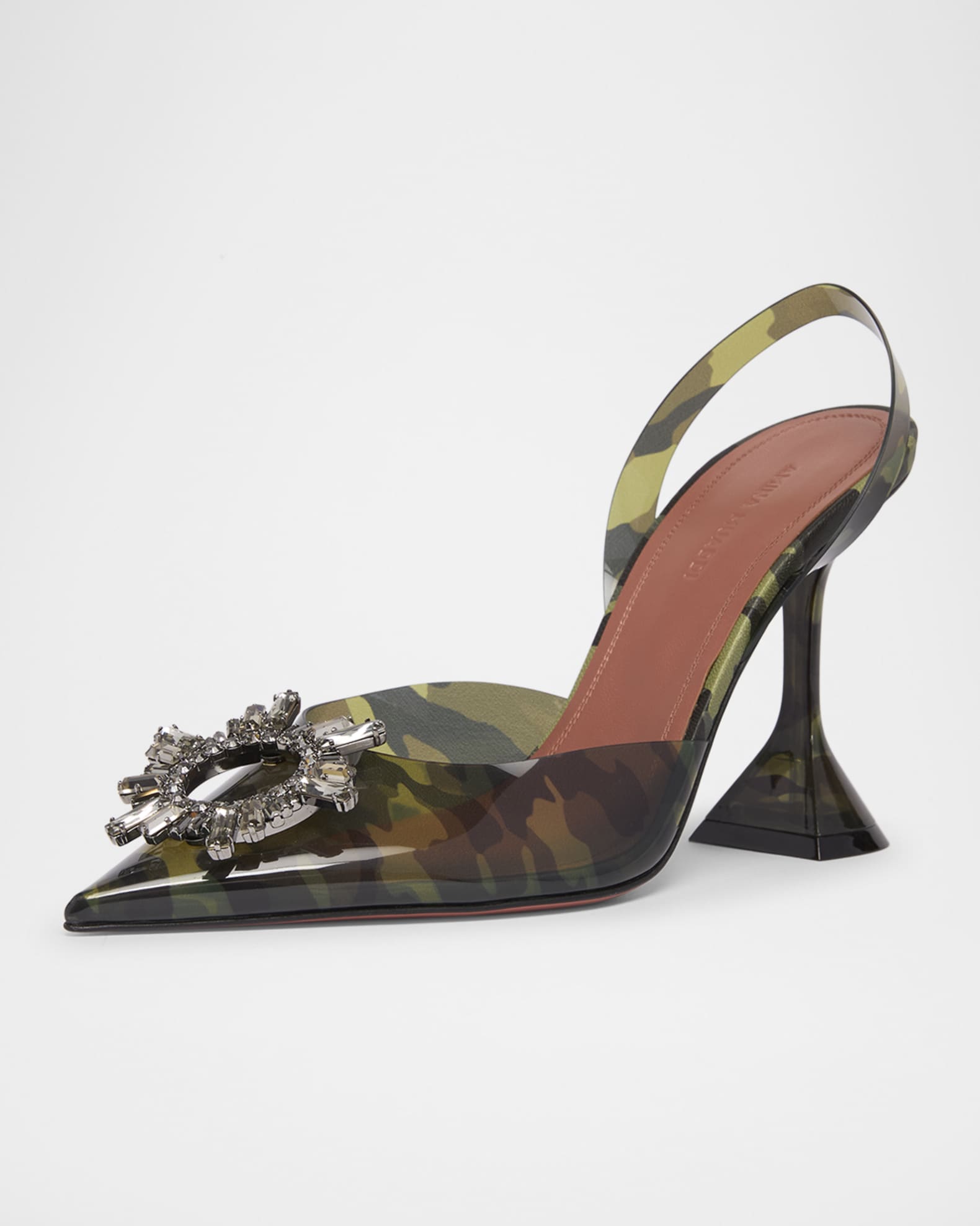 Amina Muaddi Begum Camo Crystal Ornament Pumps | Neiman Marcus
