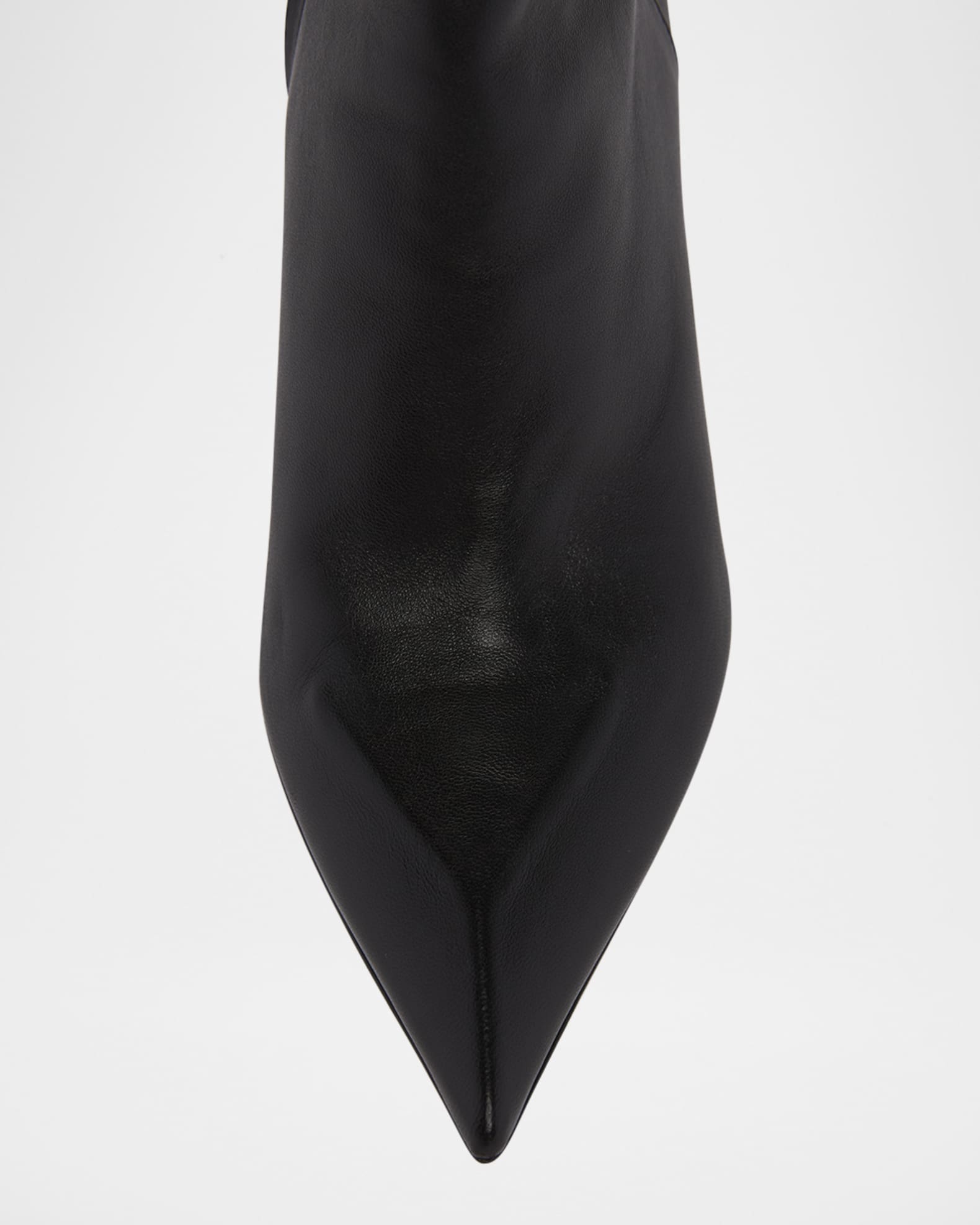 Amina Muaddi Christine Leather Zip Ankle Booties | Neiman Marcus