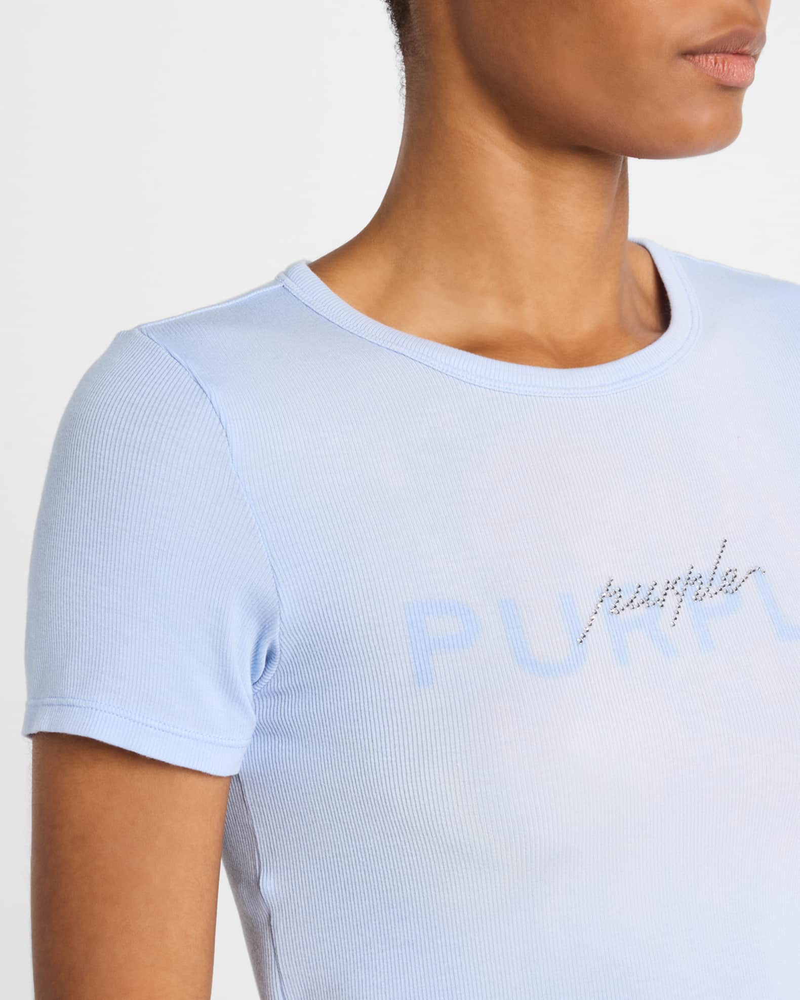 PURPLE Rib Logo Baby Tee | Neiman Marcus
