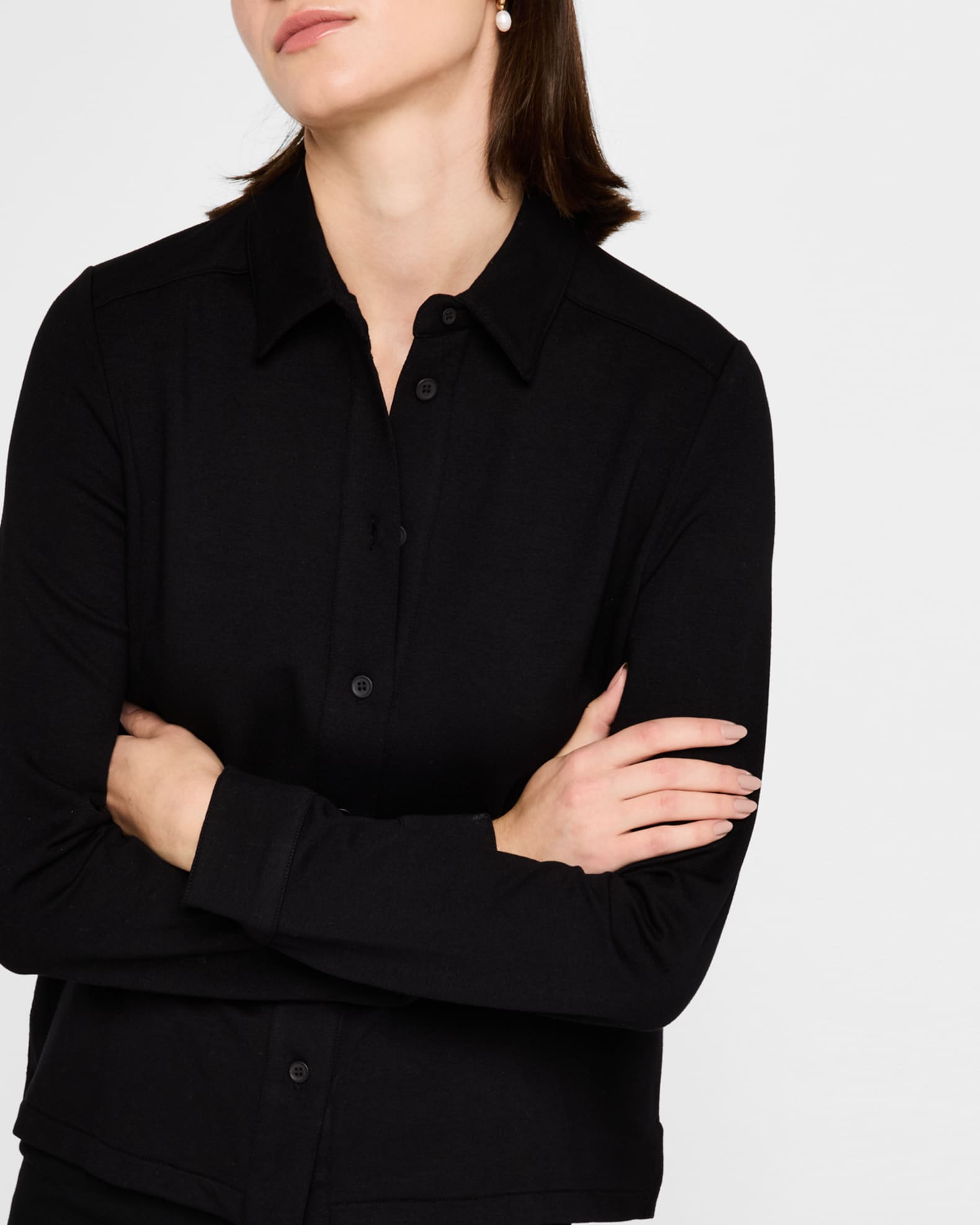 Majestic Filatures Button-Down French Terry Shirt | Neiman Marcus