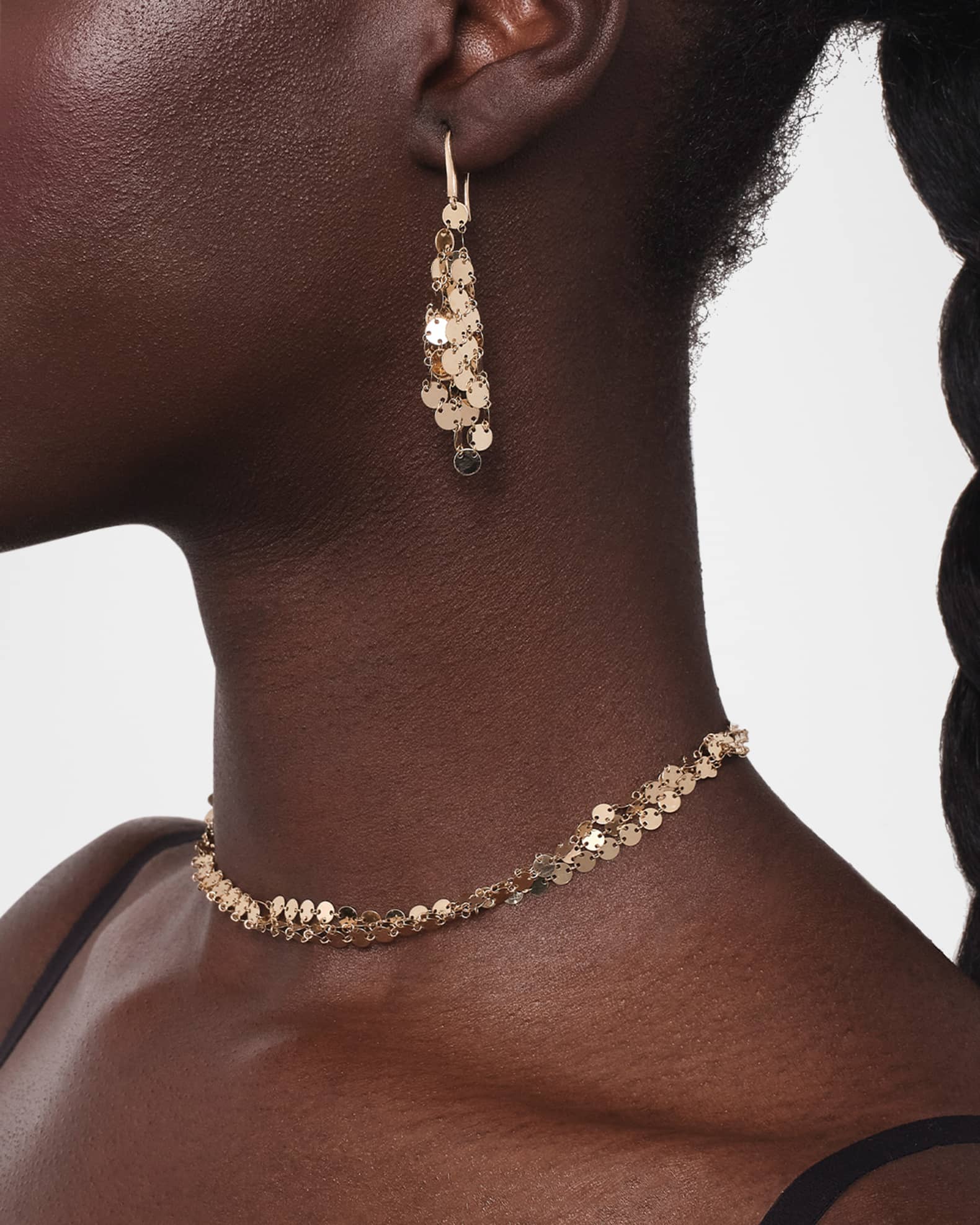 LANA 14K Gold Laser Chainmail 3-Row Necklace | Neiman Marcus