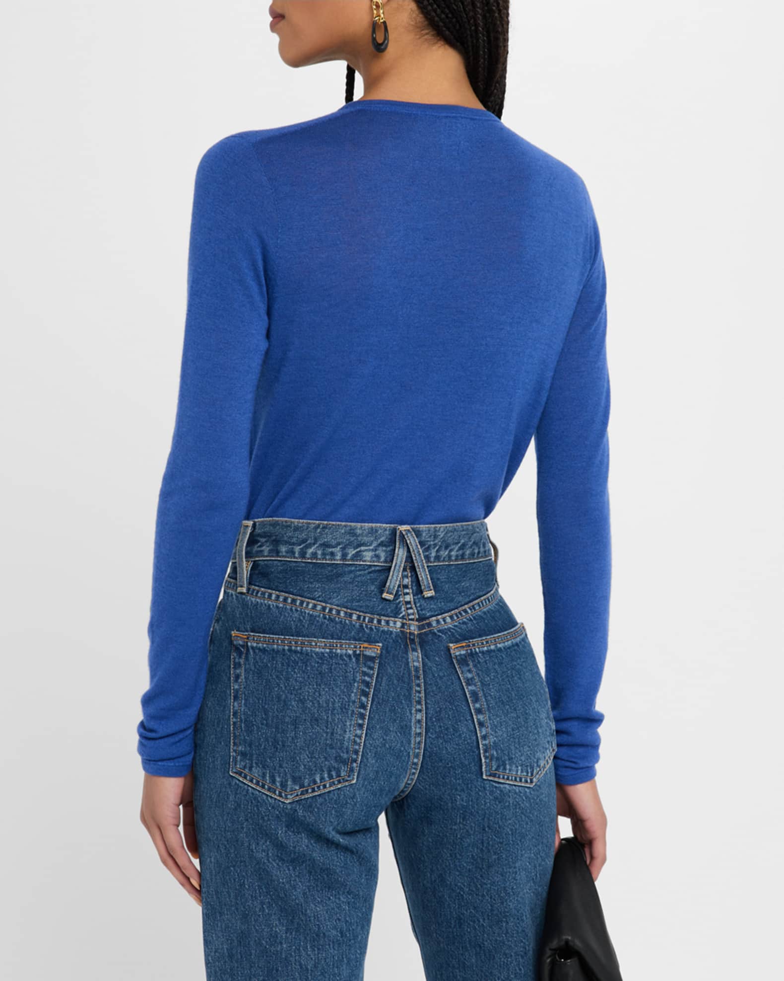 Machine Washable Cashmere V-Neck Pullover | Neiman Marcus