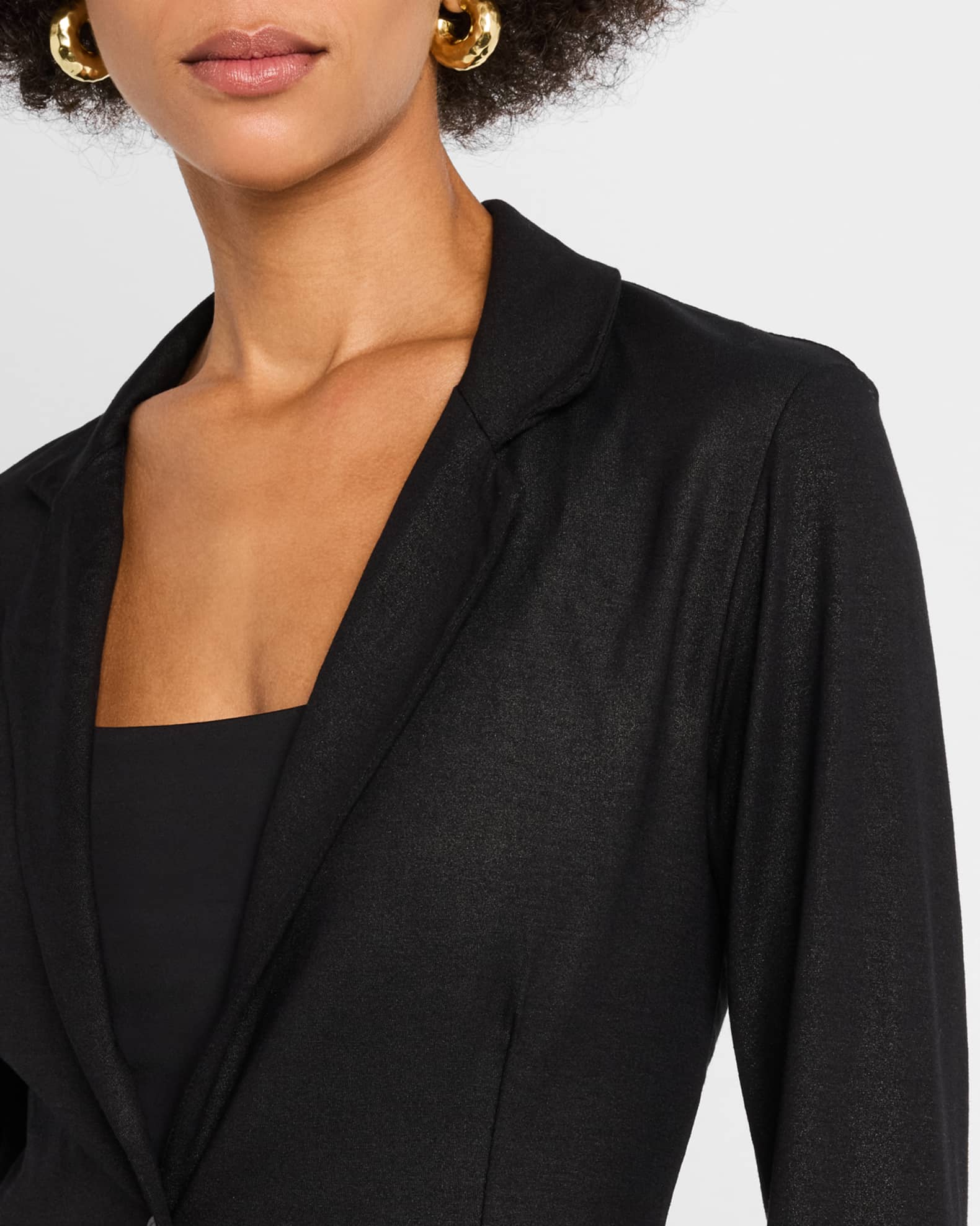 Majestic Filatures Soft Touch Metallic One-Button Blazer | Neiman Marcus