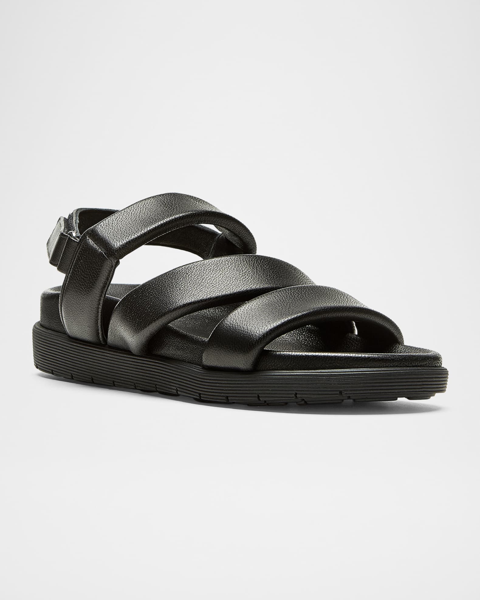 La Canadienne Garritt Leather Triple-Strap Slingback Sandals | Neiman ...