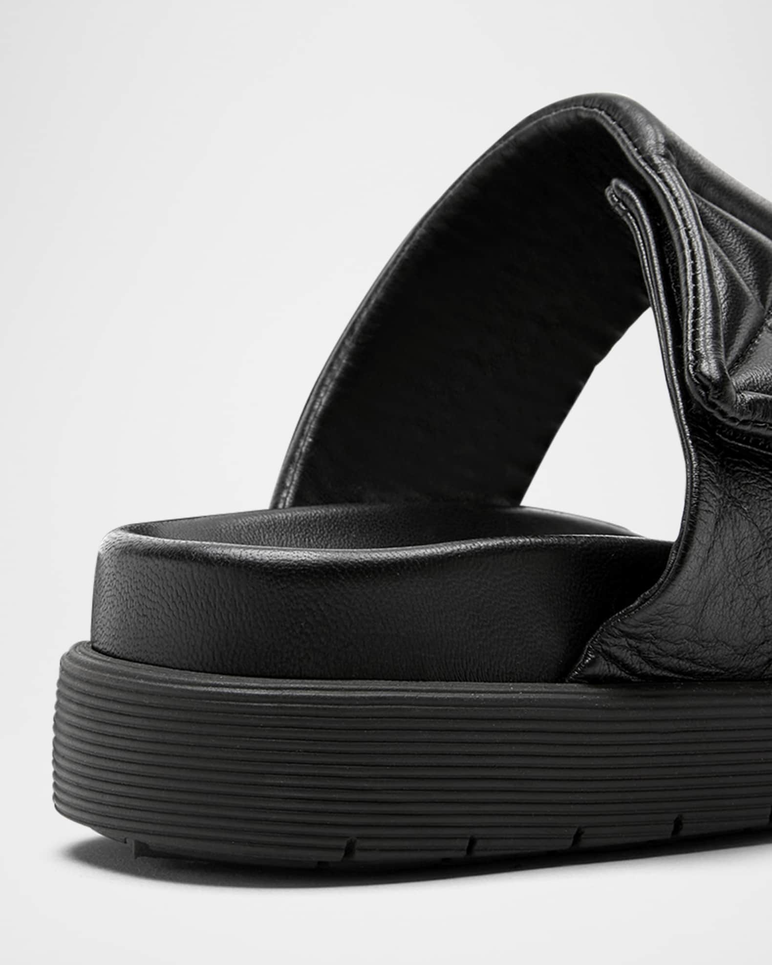 La Canadienne Glena Leather Padded Dual-Strap Slide Sandals | Neiman Marcus