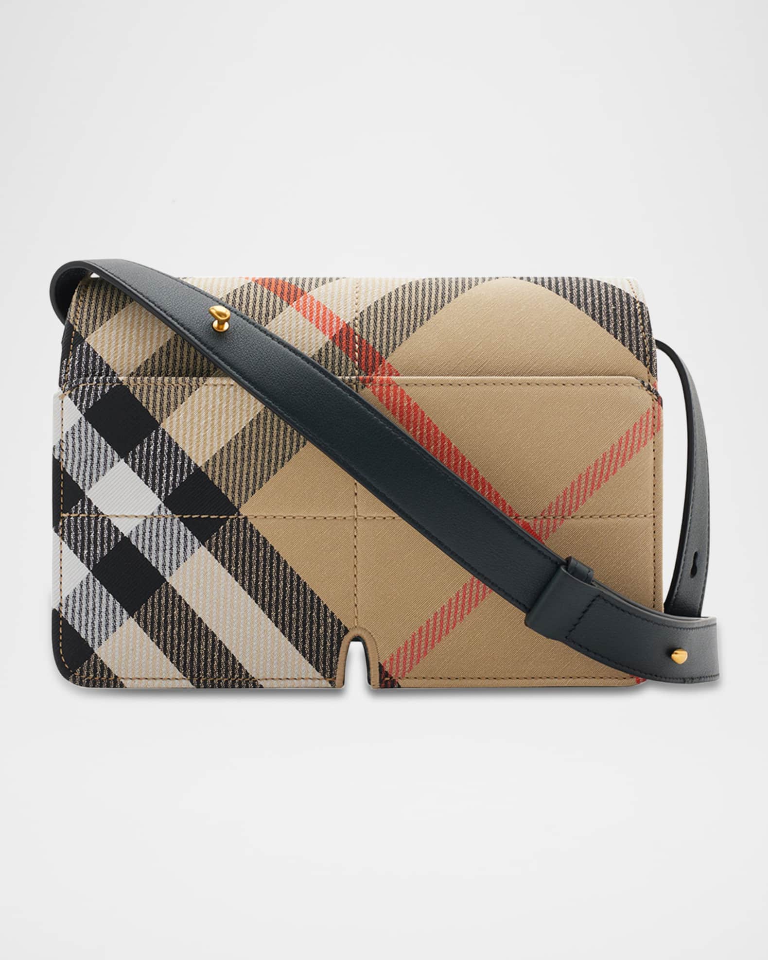 Burberry Snip Check Jacquard-Woven Shoulder Bag | Neiman Marcus