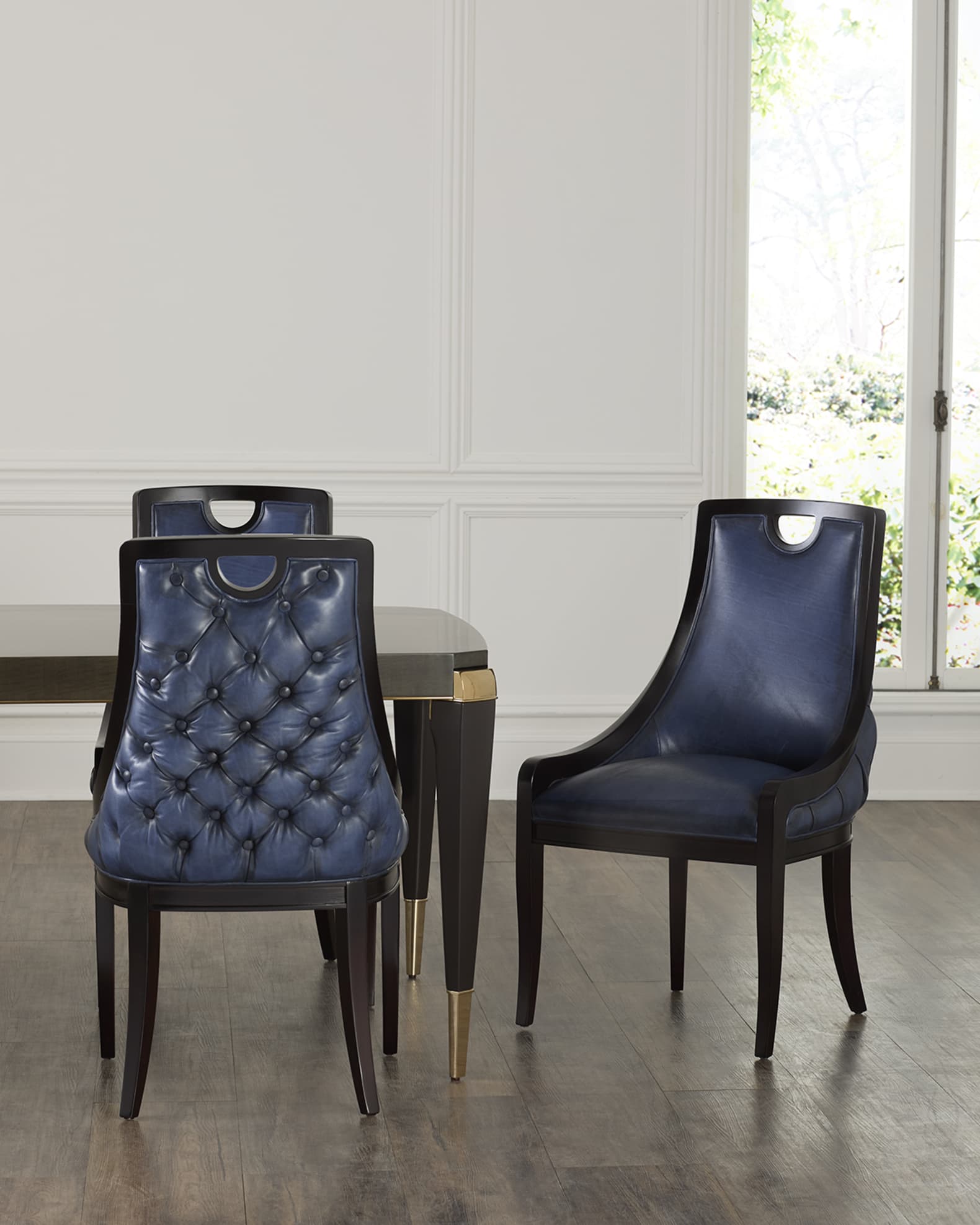 Old Hickory Tannery Kellan Leather-Tufted Dining Chair | Neiman Marcus