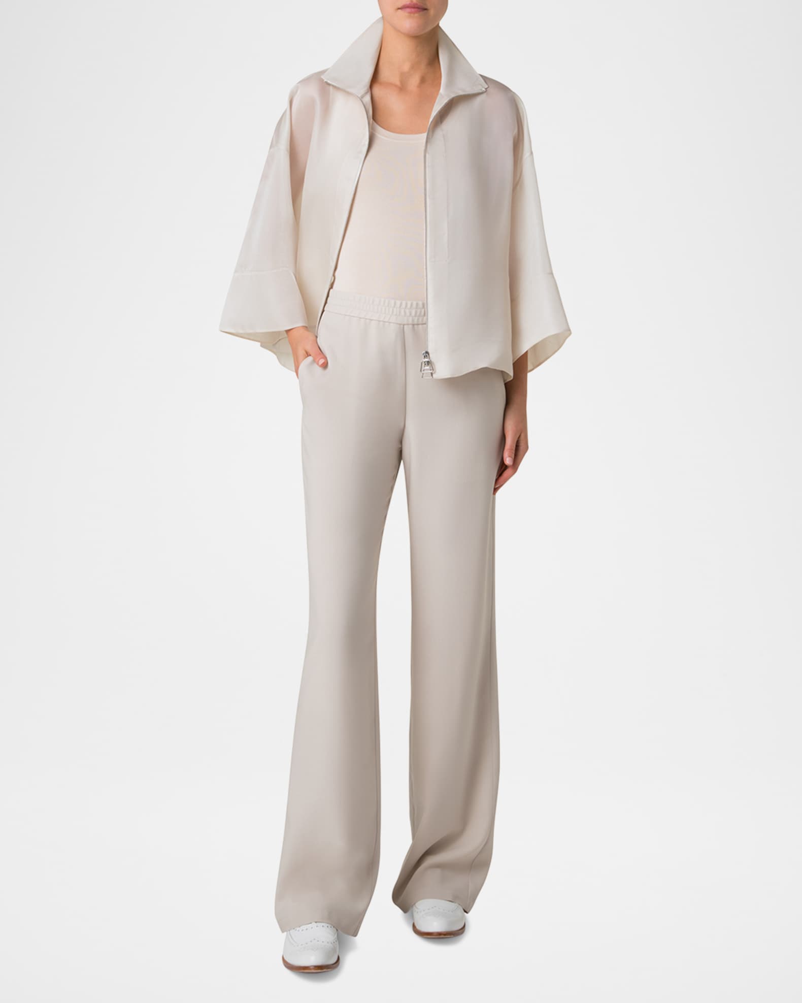 Akris Philia Panama Silk Jacket | Neiman Marcus