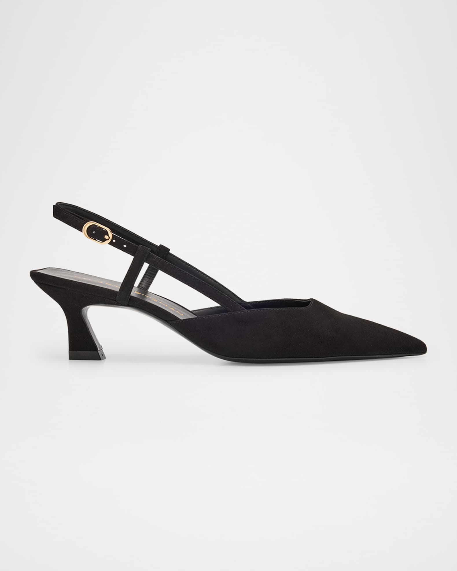 Stuart Weitzman Vinnie Suede Kitten Slingback Pumps | Neiman Marcus