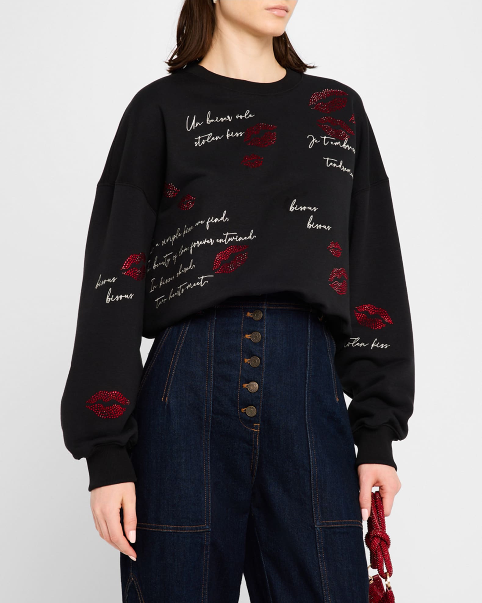 Cinq a Sept Brandy Kissing Booth Sequined Pullover | Neiman Marcus