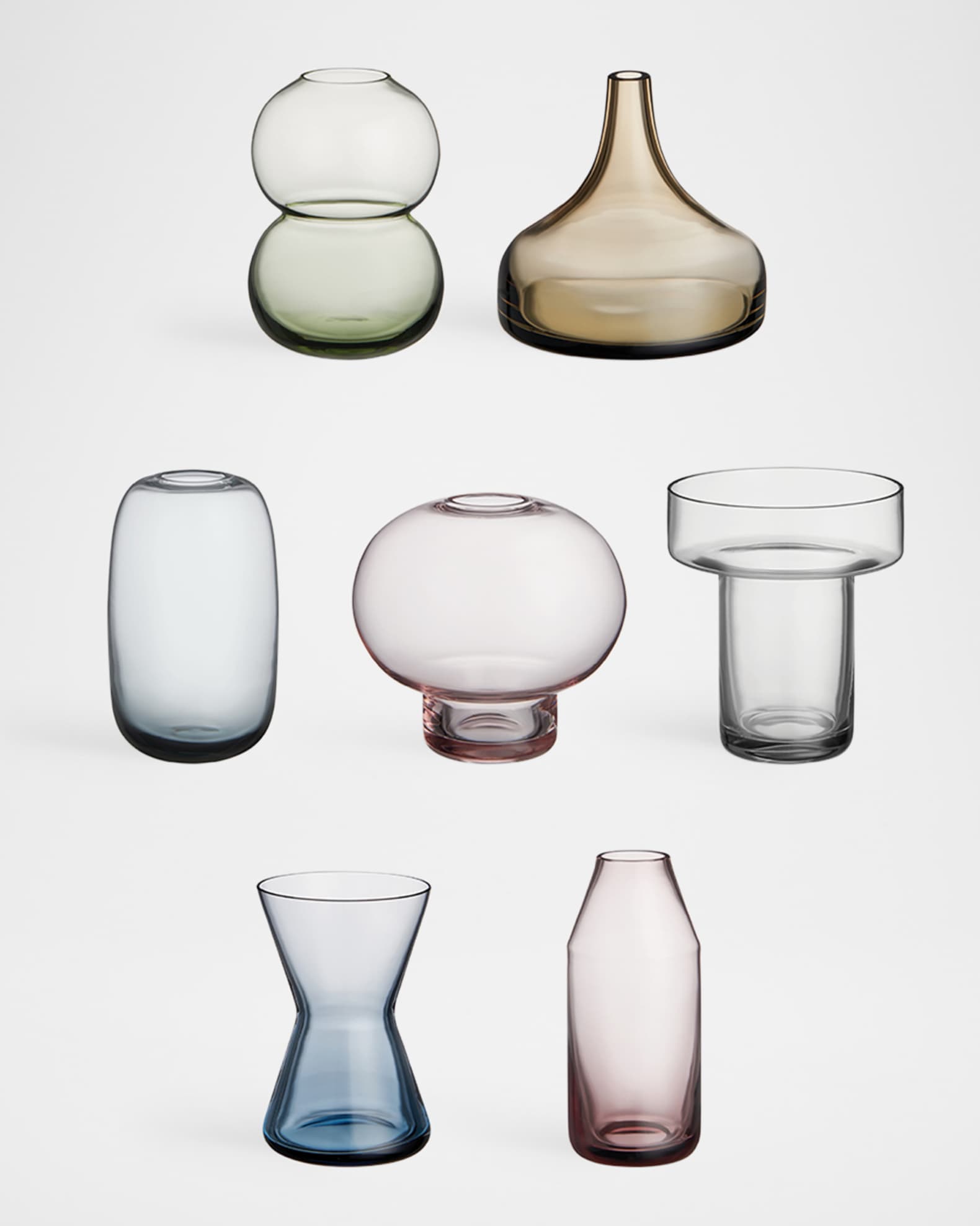 Orrefors Midsummer Mini Glass Vases, Set of 7 | Neiman Marcus
