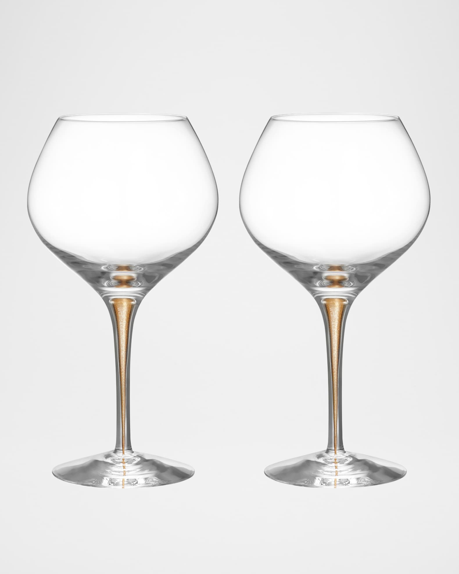 Orrefors Intermezzo Gold Bouquet Wine Glasses, Set of 2 | Neiman Marcus