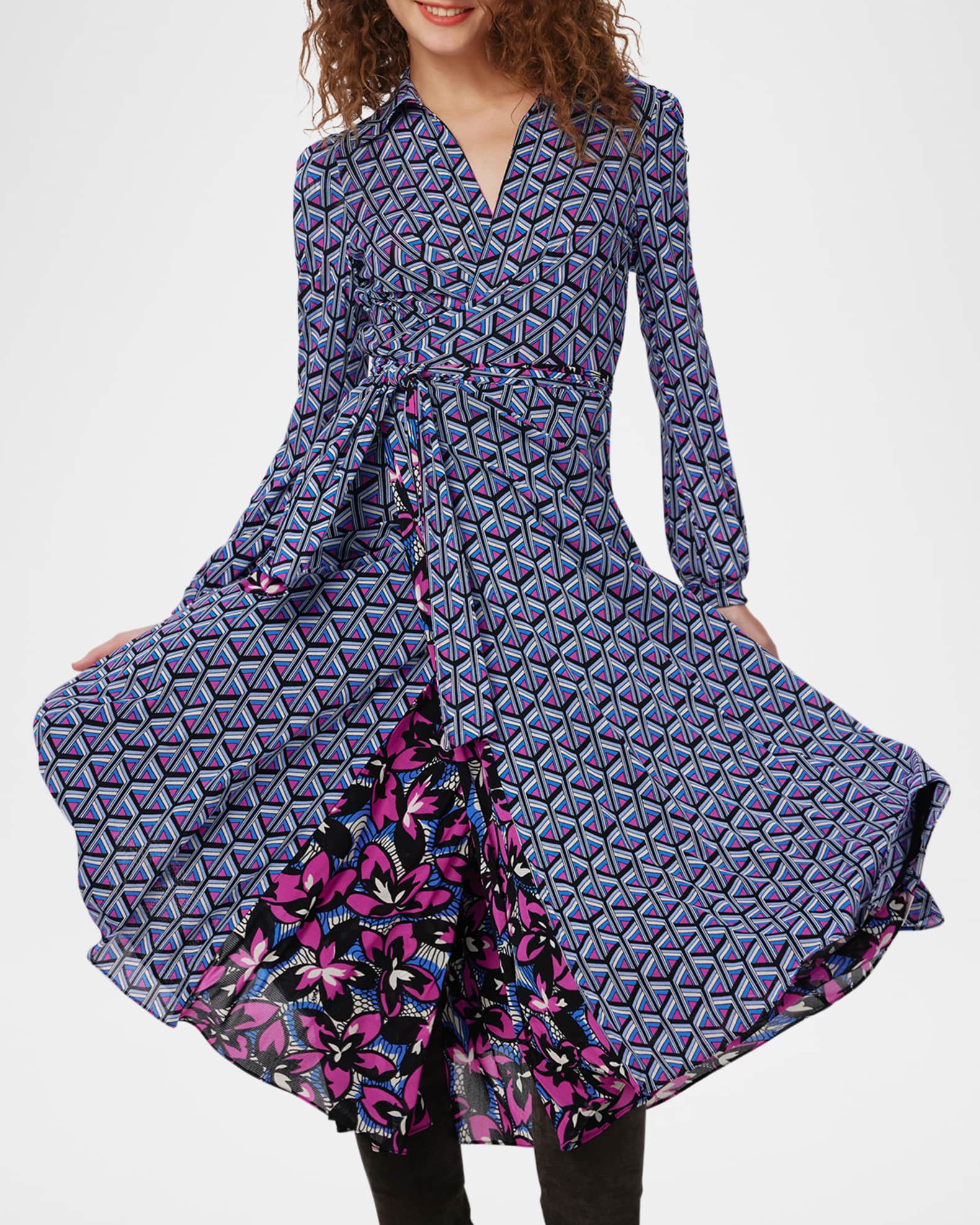 Diane von Furstenberg Phoenix Reversible Midi Wrap Dress | Neiman Marcus