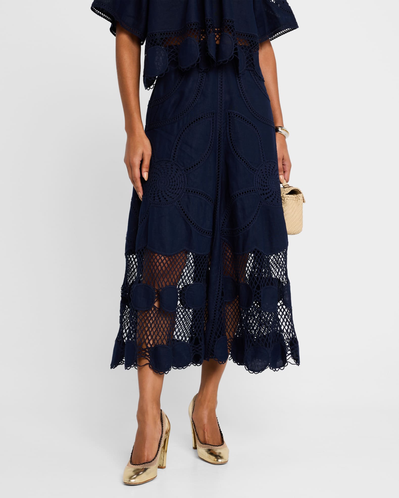 Ulla Johnson Annora Embroidered A-Line Maxi Skirt | Neiman Marcus