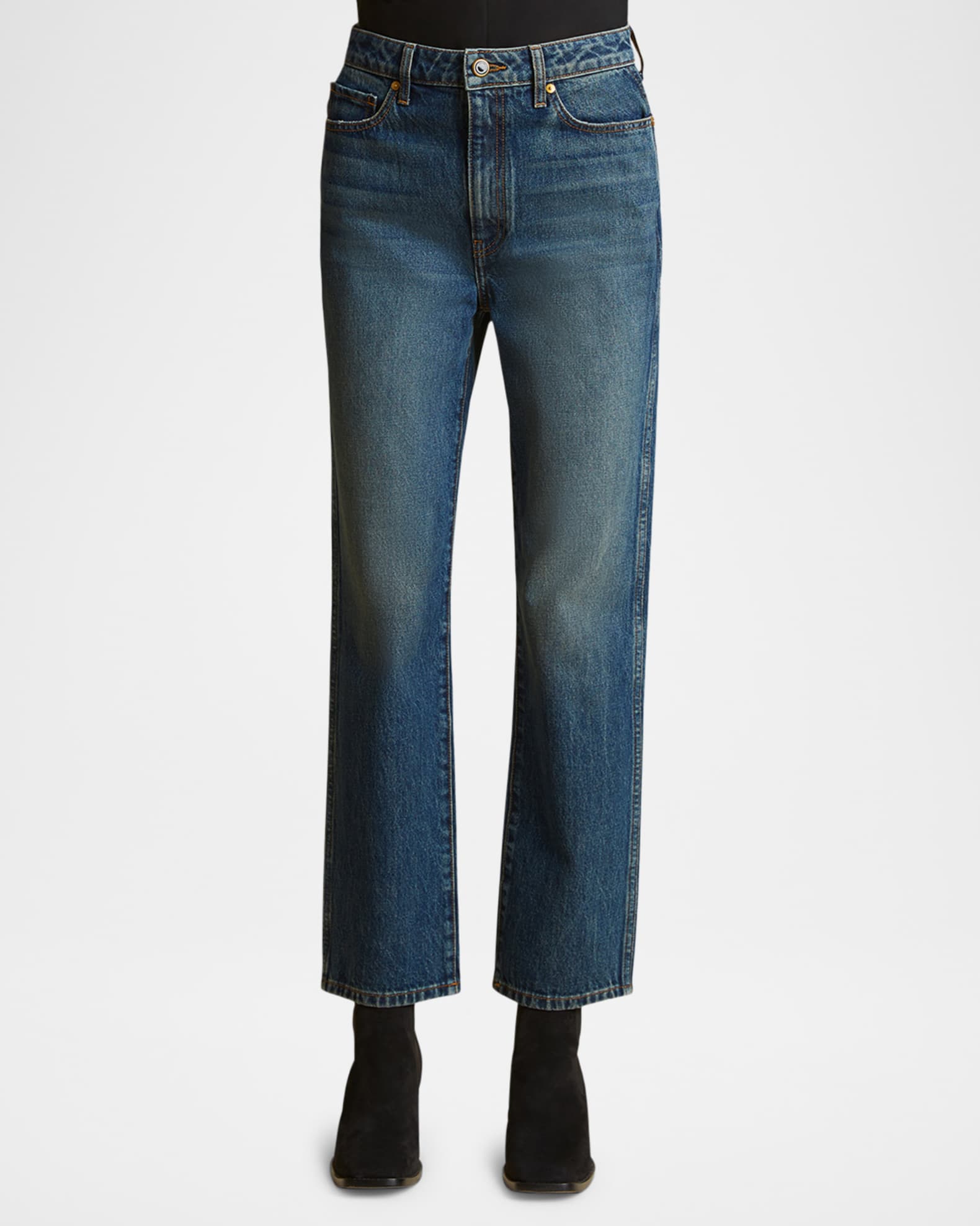 Khaite Abigail High-Rise Straight-Leg Jeans | Neiman Marcus