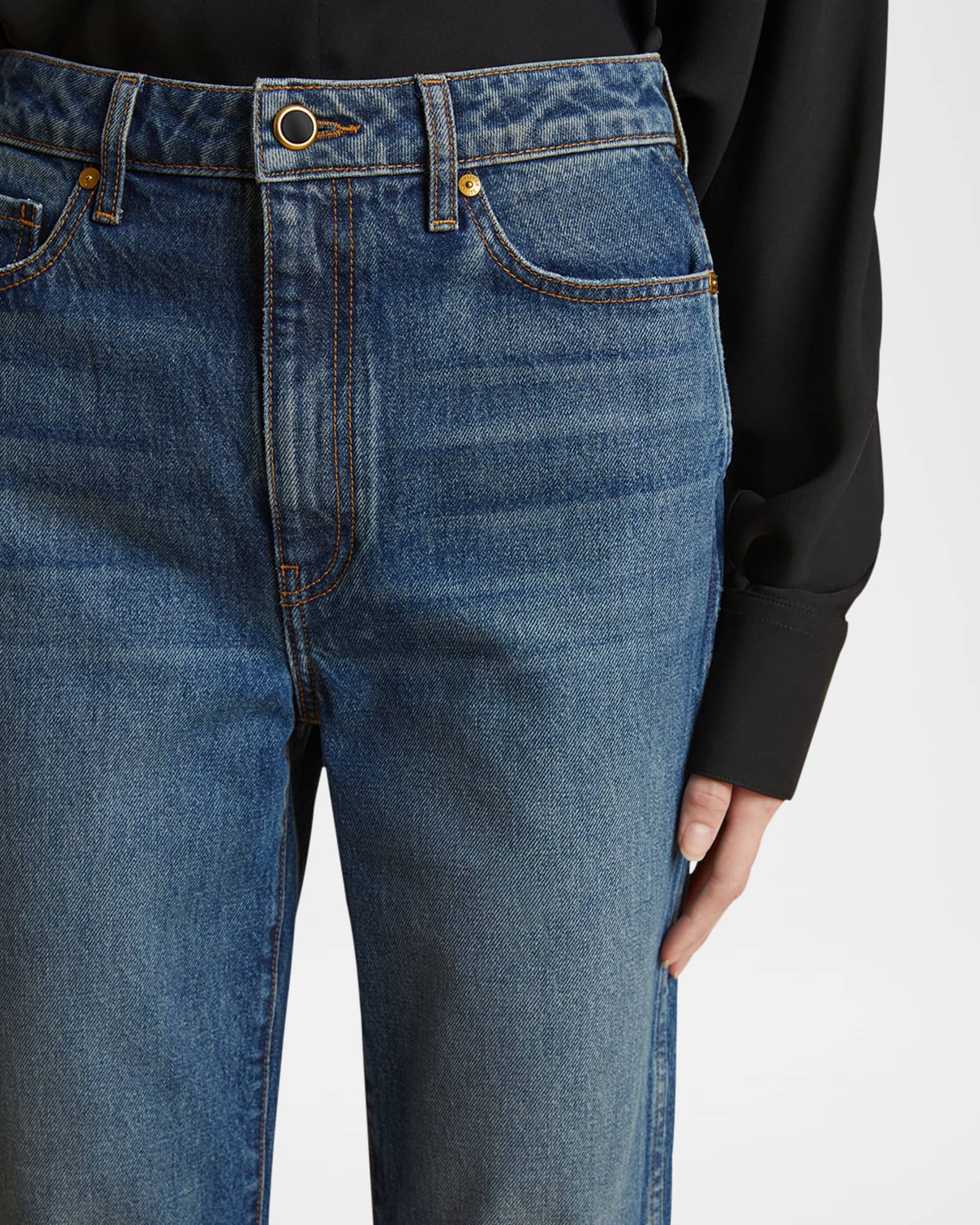 Khaite Abigail High-Rise Straight-Leg Jeans | Neiman Marcus