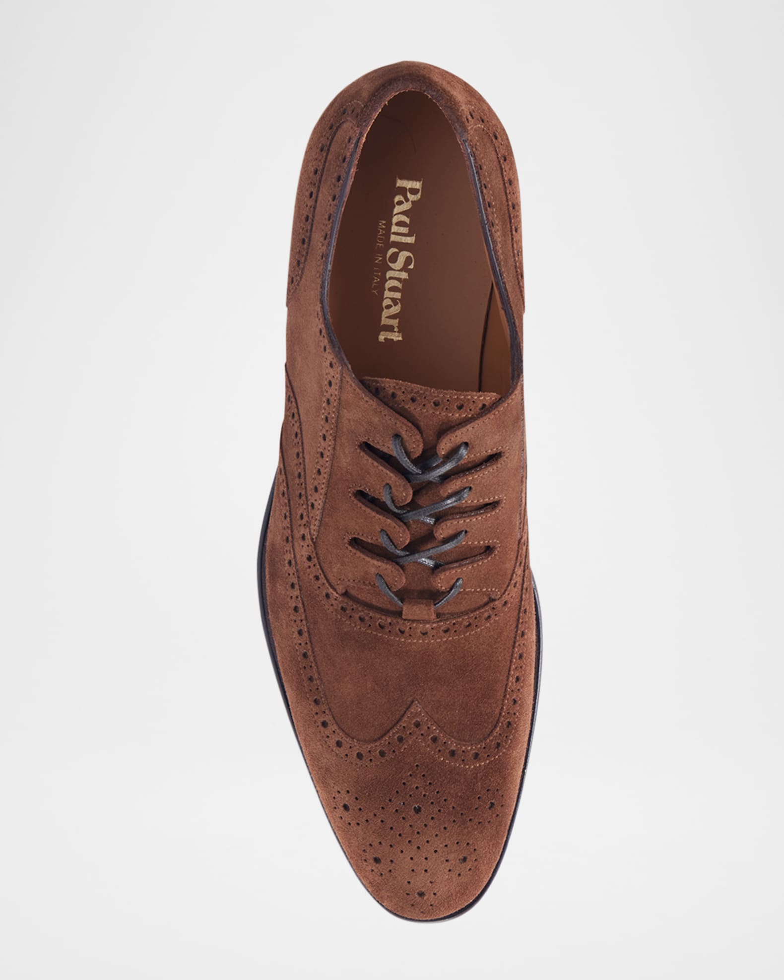 Paul Stuart Men's Suede Brogue Wingtip Derby Shoes | Neiman Marcus