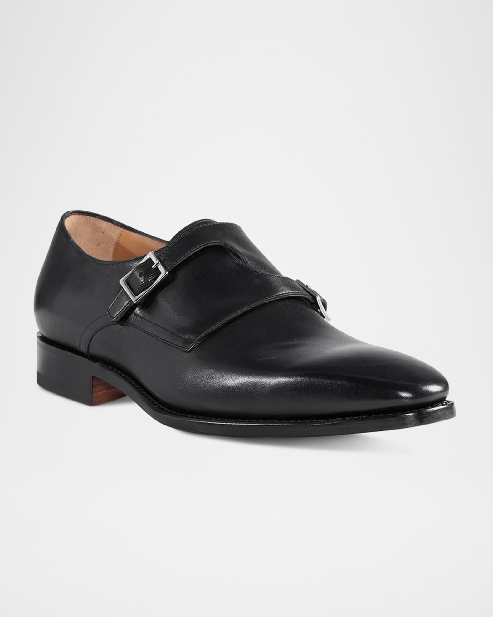 Paul Stuart Men's Samson Leather Monk Strap Loafers | Neiman Marcus