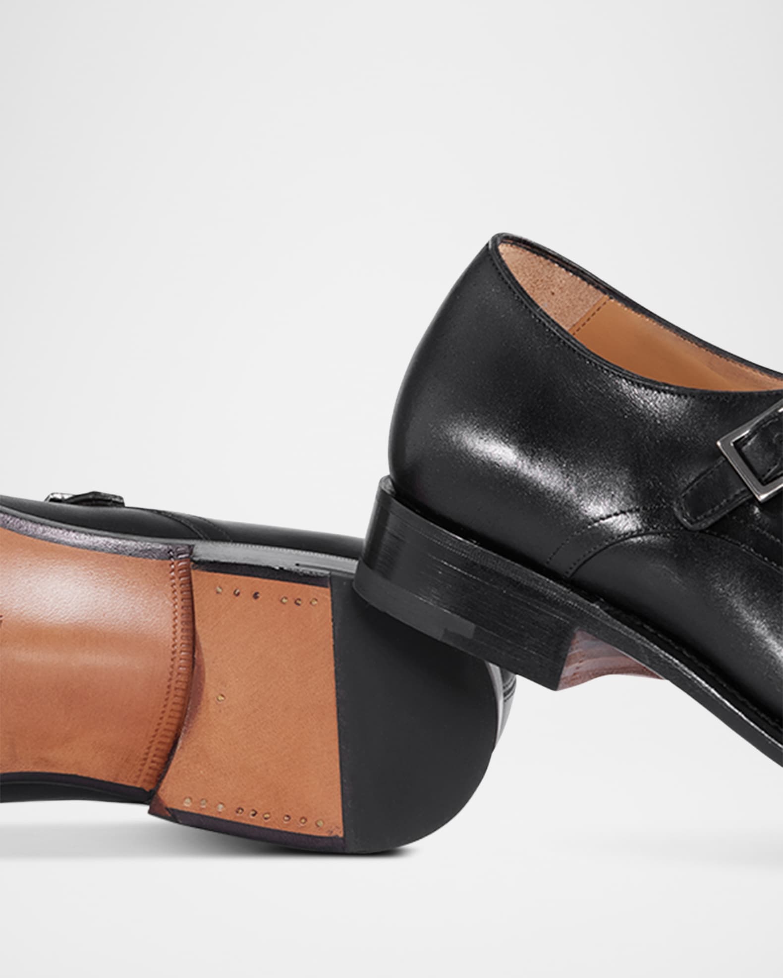 Paul Stuart Men's Samson Leather Monk Strap Loafers | Neiman Marcus