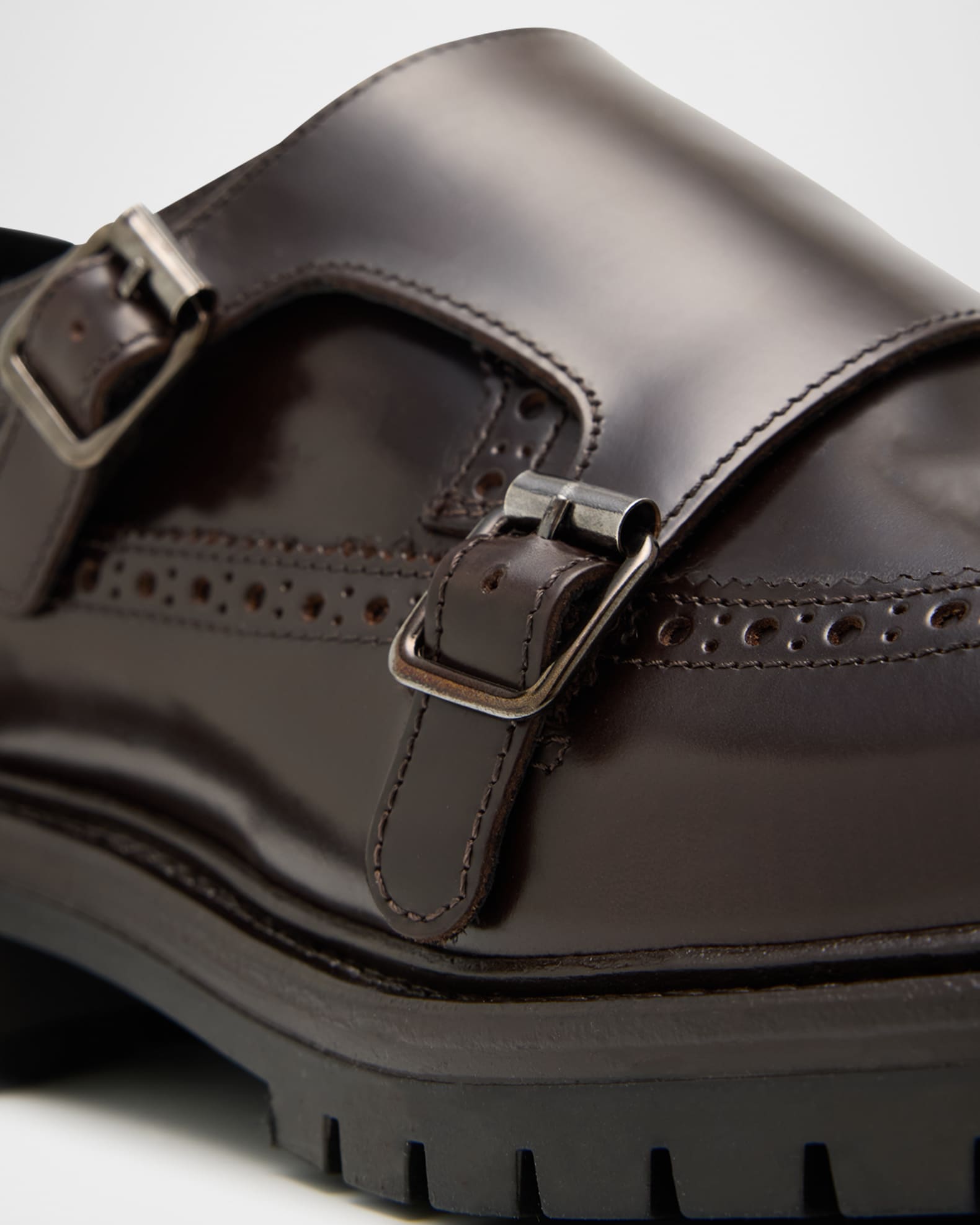 Paul Stuart Men's Marcelo Cordovan Wingtip Brogue Monk Strap Loafers ...