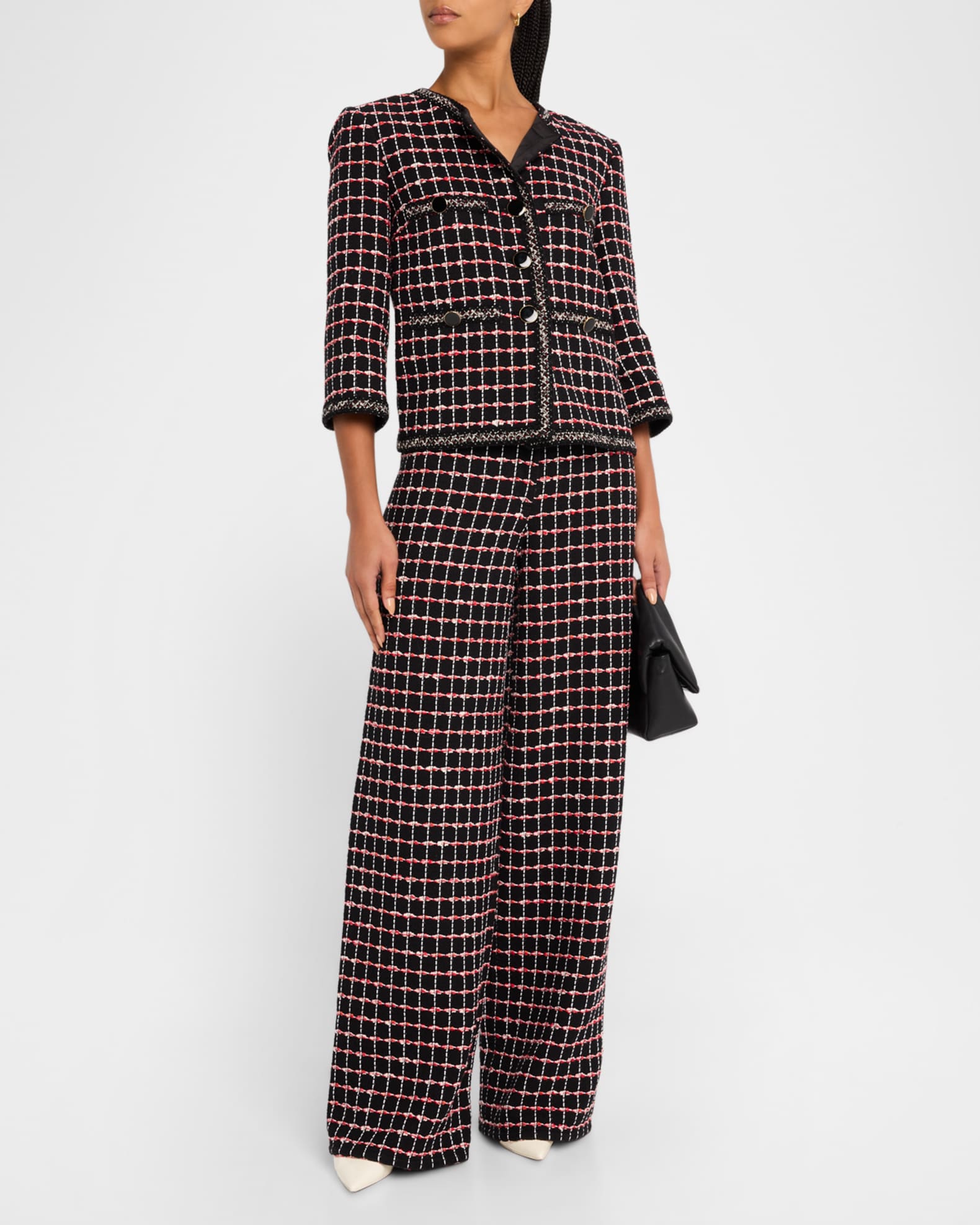 St. John Window Pane Tweed Jacket | Neiman Marcus