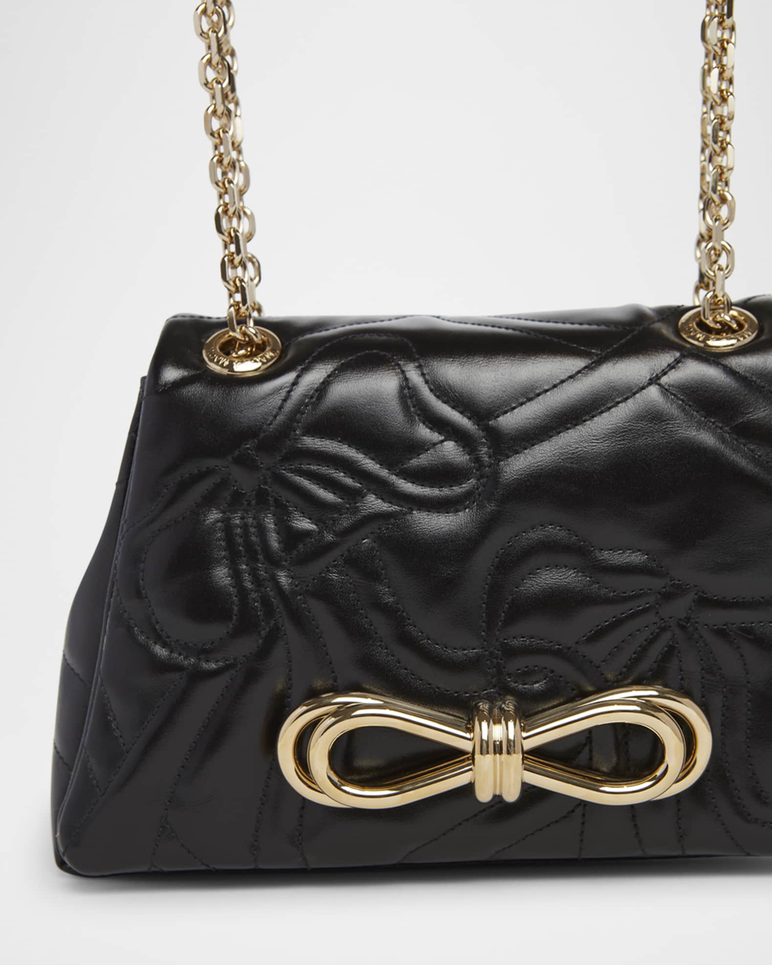 MACH & MACH Ribbow Bow Quilted Leather Shoulder Bag | Neiman Marcus