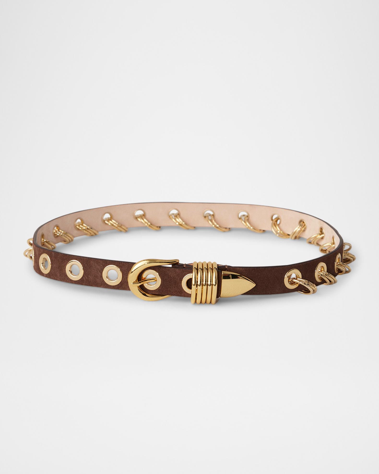 Dehanche Revenge Ring Grommet Suede Belt | Neiman Marcus