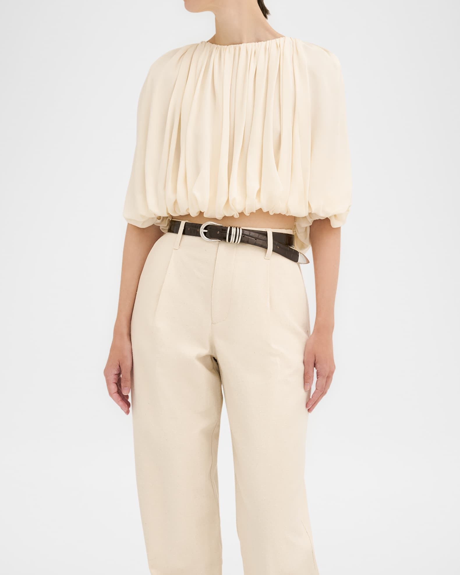 Dehanche Hollyhock Croc-Embossed Leather Belt | Neiman Marcus