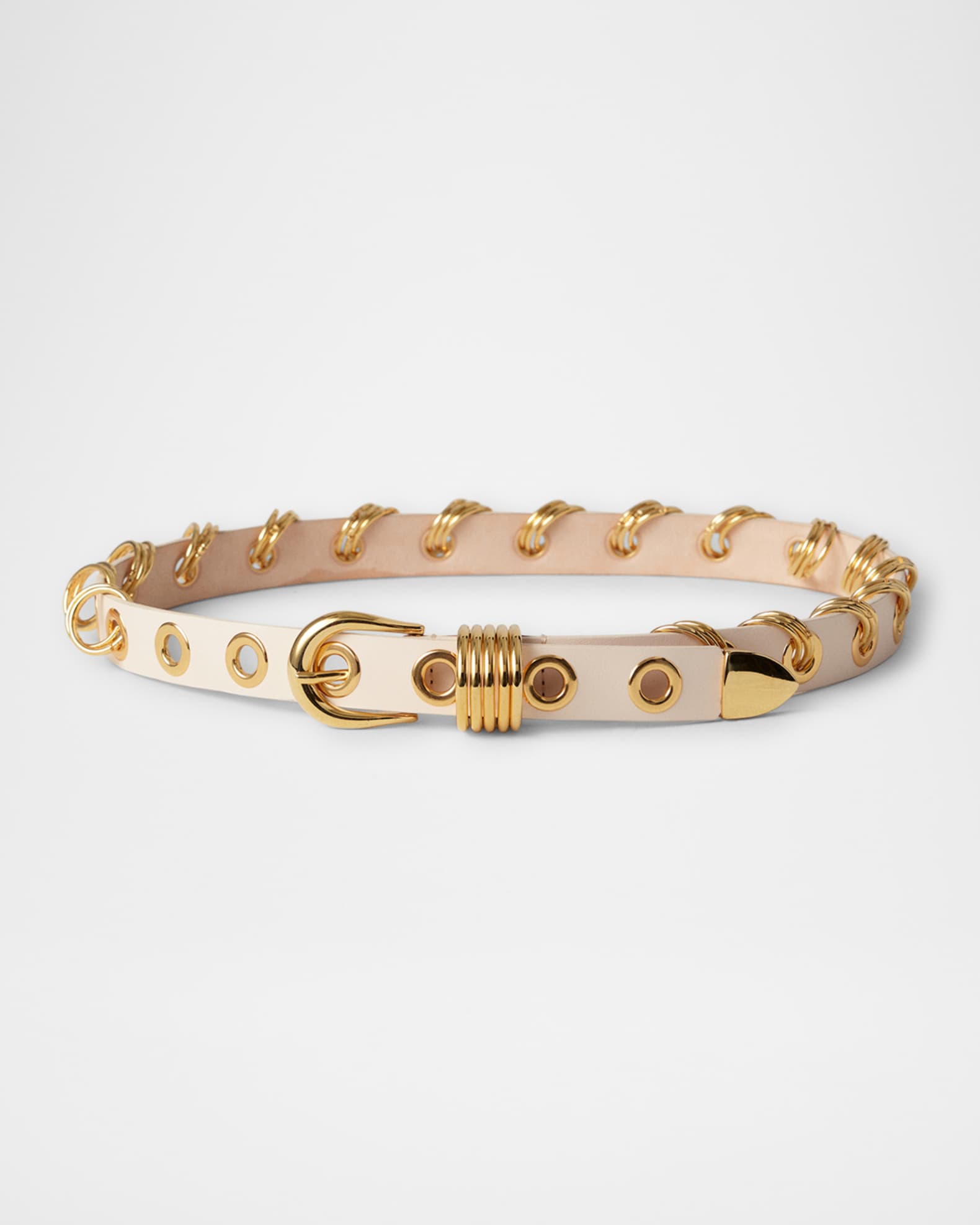 Dehanche Revenge Grommet Rivet & Rings Leather Belt | Neiman Marcus